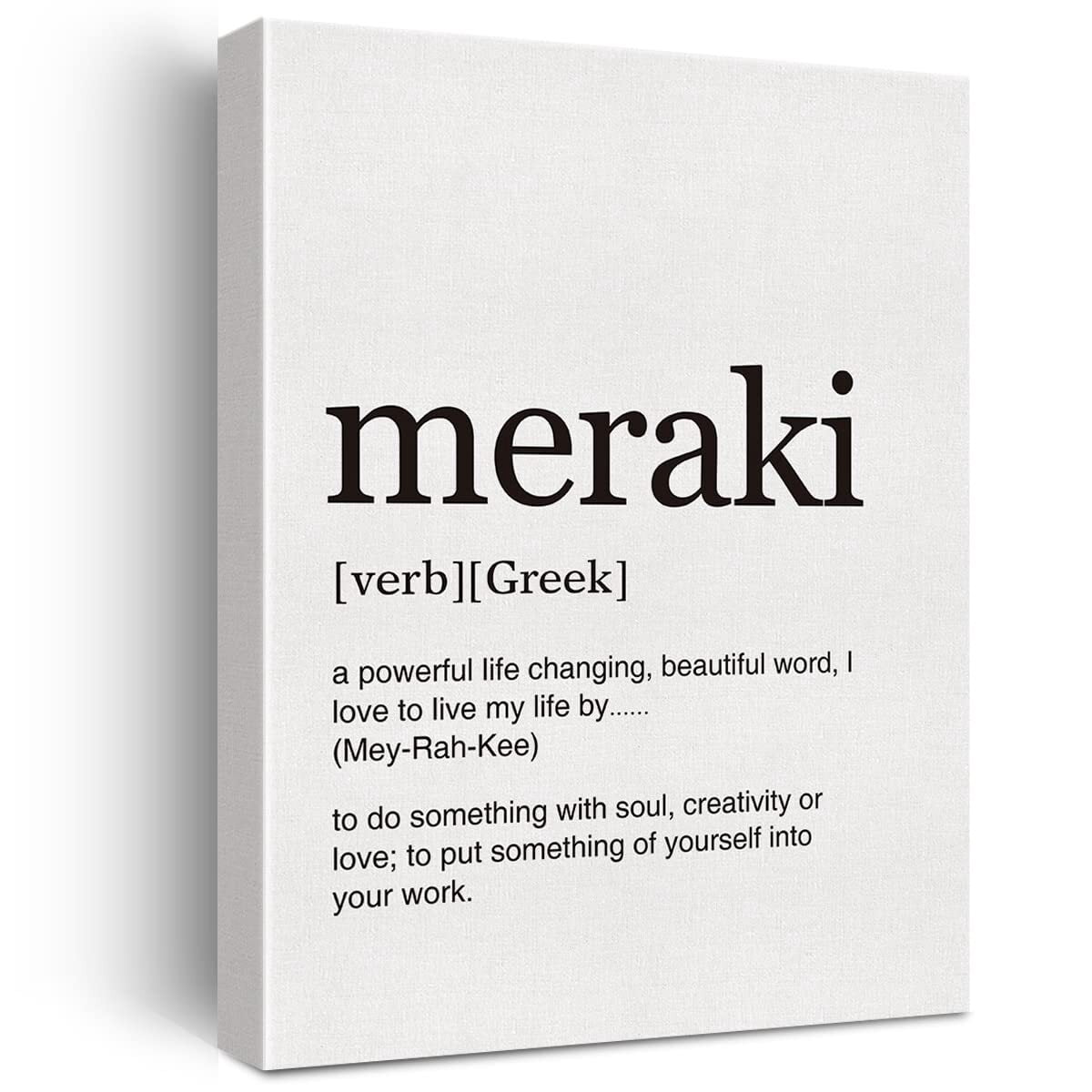 Greek Art Meraki Definition Print Canvas Wall Art Home Office Decor ...