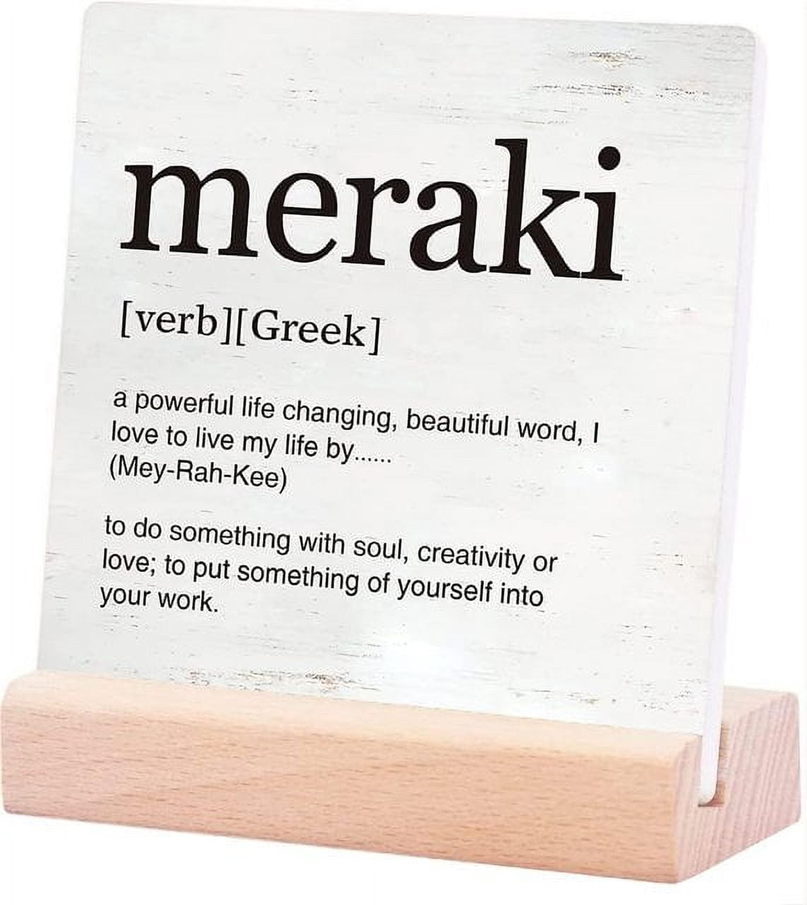 Greek Art Meraki Definition Table Sign Home Office Decor Modern Greek ...
