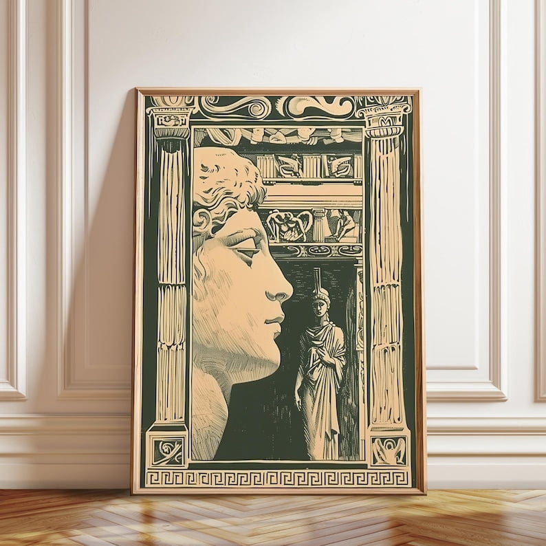 Greek Bust Wall Art - Antique Sculpture Print Museum Quality Poster ...