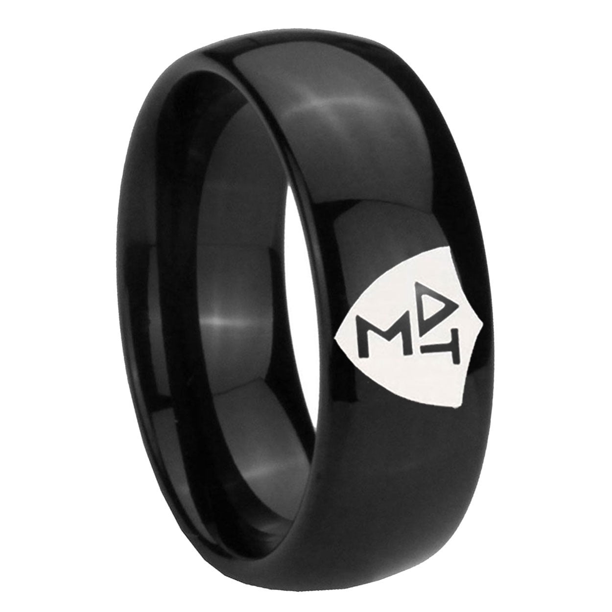 Greek CTR 8MM Black High Polish Dome Tungsten Promised Ring - Walmart.com