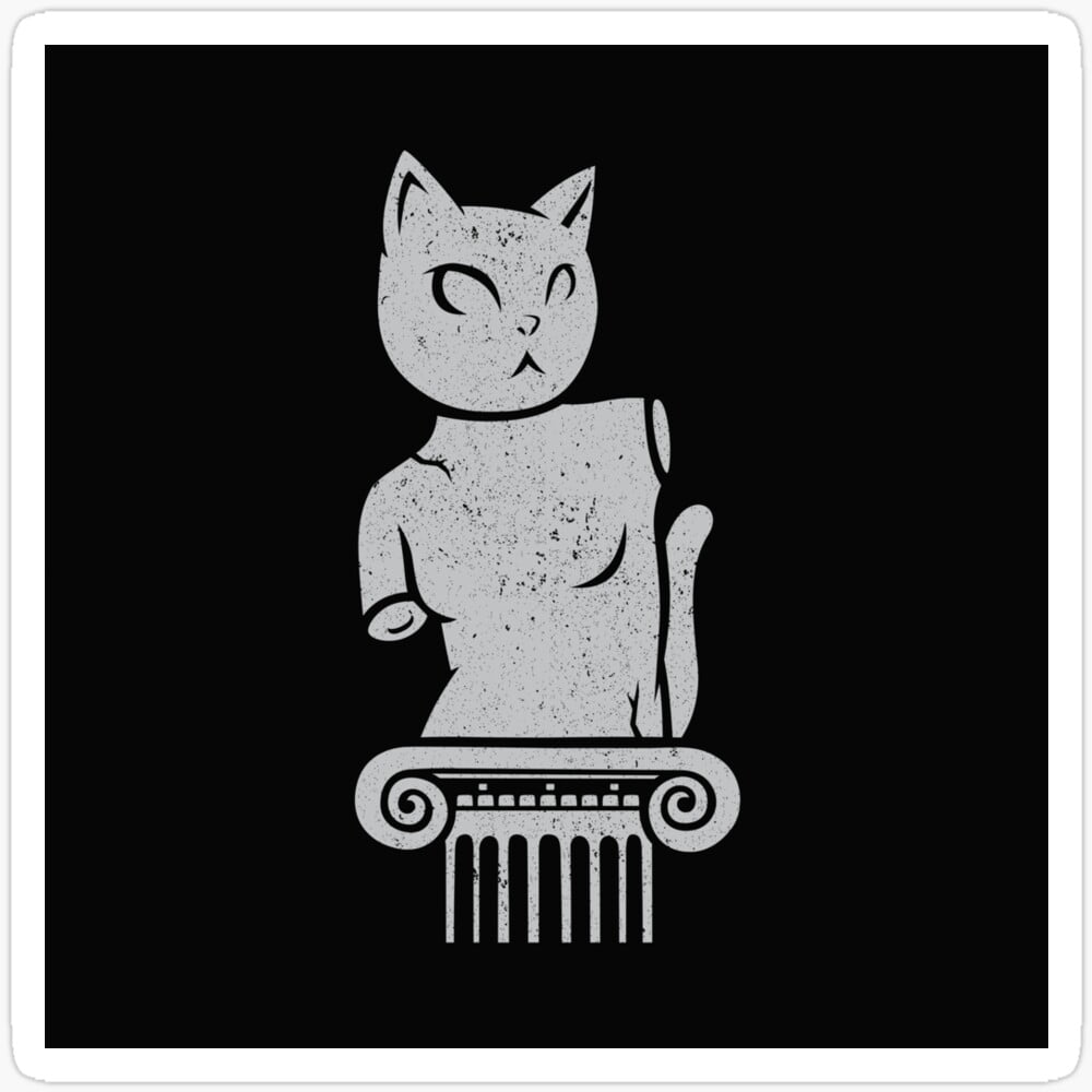 Greek Cat Statue Venus De Milo Venus De Meowlo Sticker Phone Decal ...