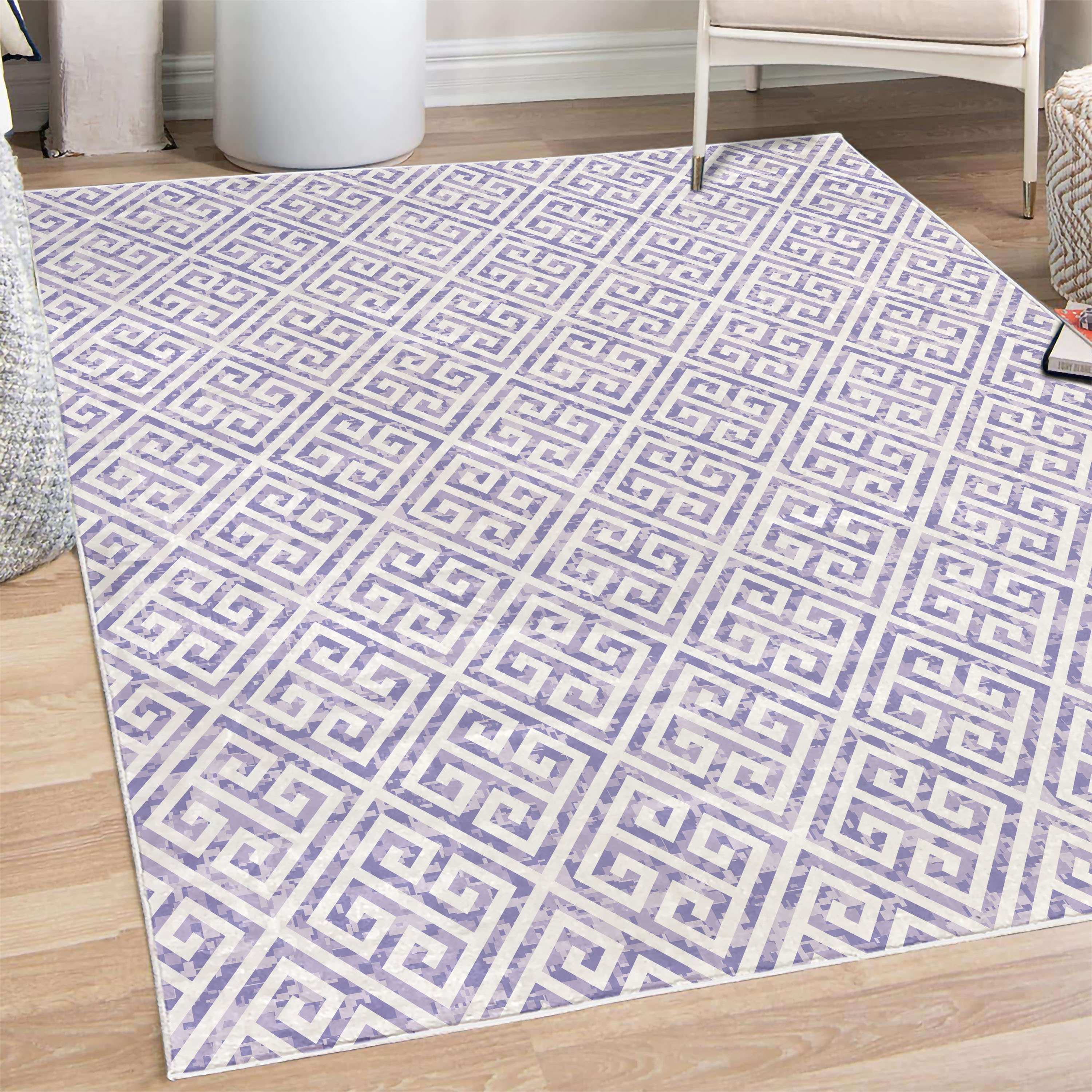 Greek Decorative Rug, Tile Mosaic Pattern in Antique Meander and Camo ...