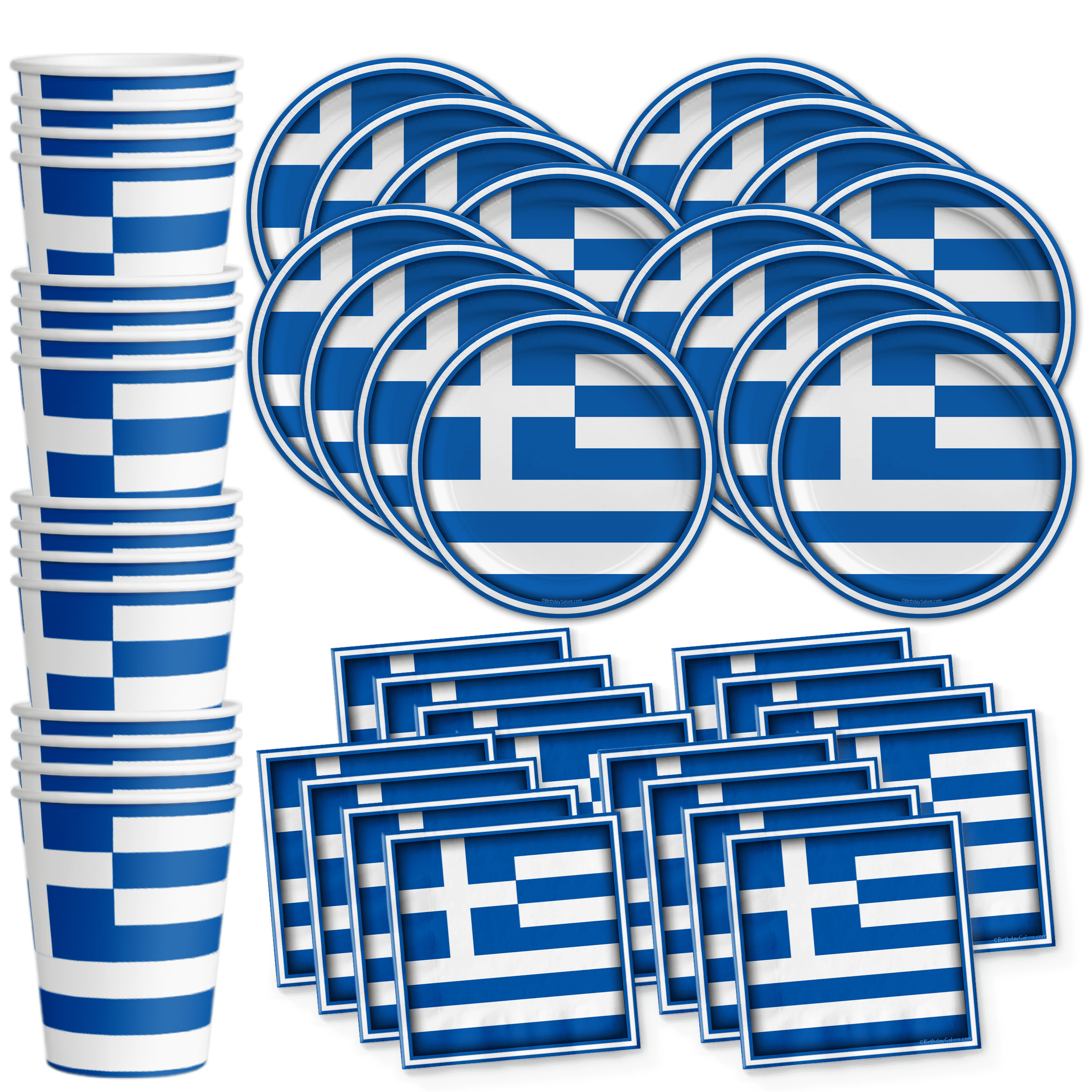 Greek Flag Greece Birthday Party Supplies Set Plates Napkins Cups ...