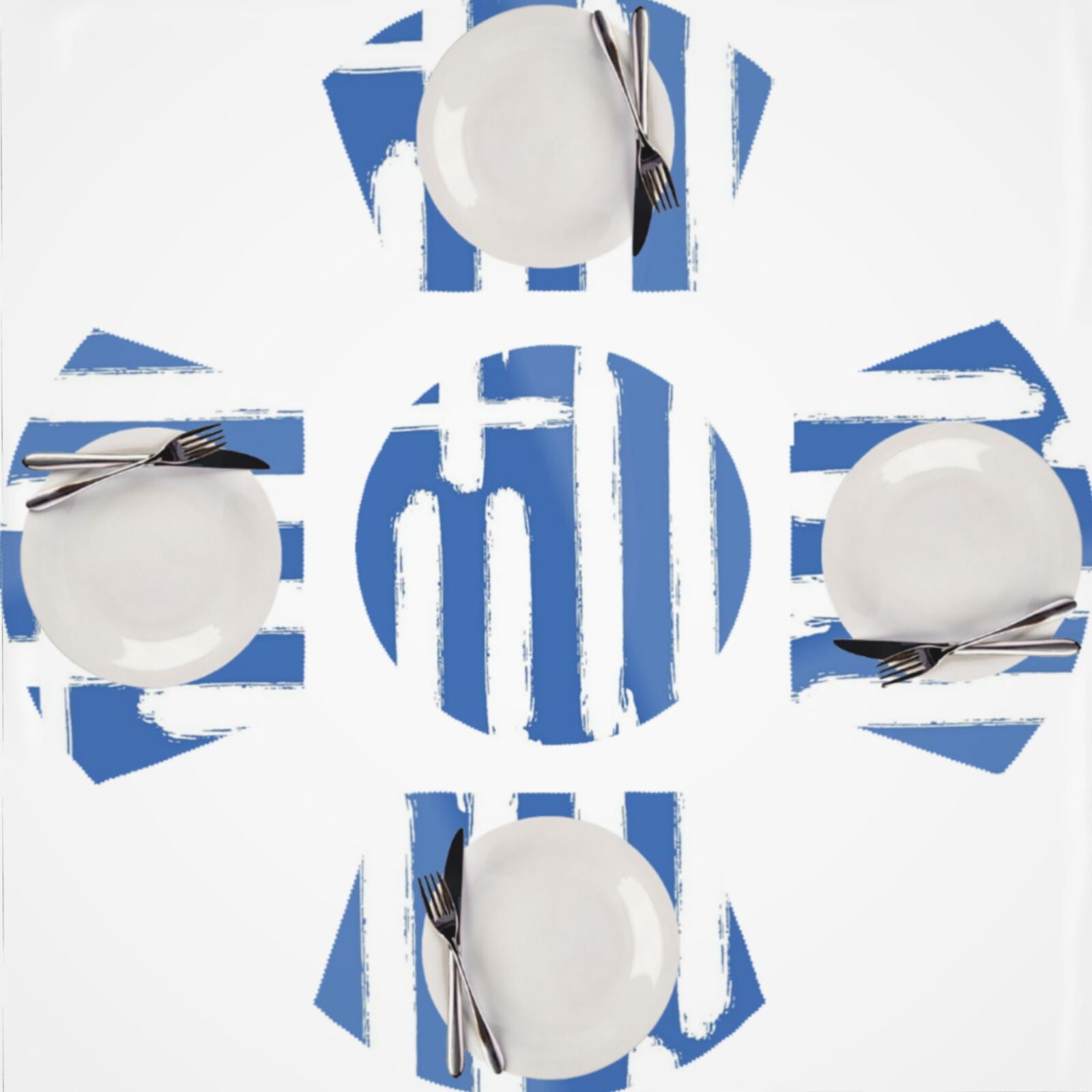 Greek Flag Growing Up Greek Greece Round Table Placemats Set Of 5 Wedge ...