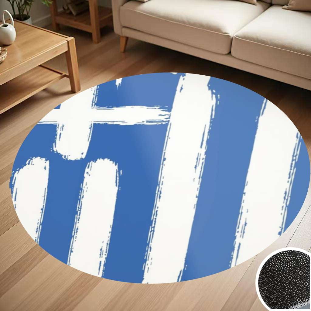 Greek Flag Growing Up Greek Greece Round Carpet Living Room Bedroom ...