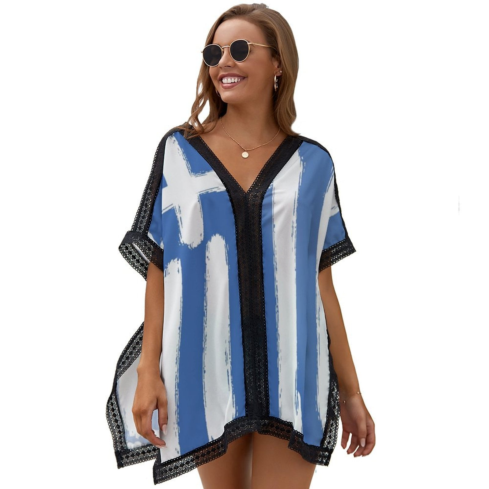 Greek Flag Growing Up Greek Greece Women's Swimsuit Coverup Summer ...