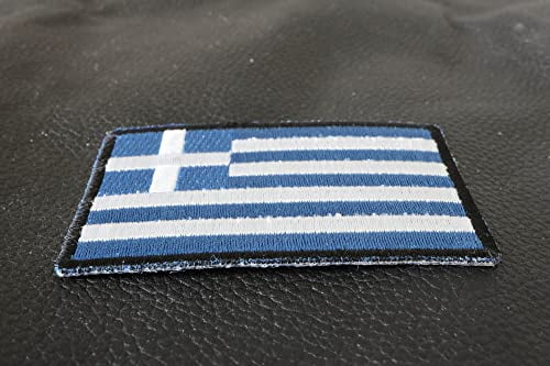 Greek Flag Patch - 3x2 inch. Embroidered Iron on Patch - Walmart.com
