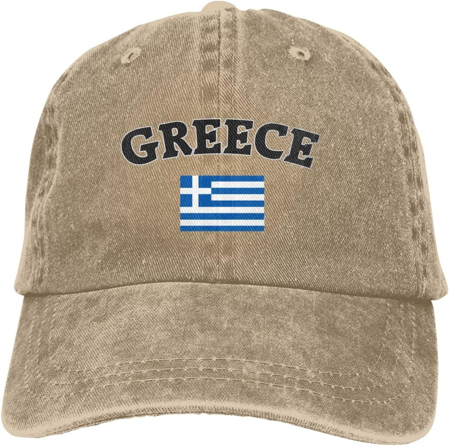 Greek Flag of Greece Denim Hats for Mens Womens Baseball Caps Casquette ...