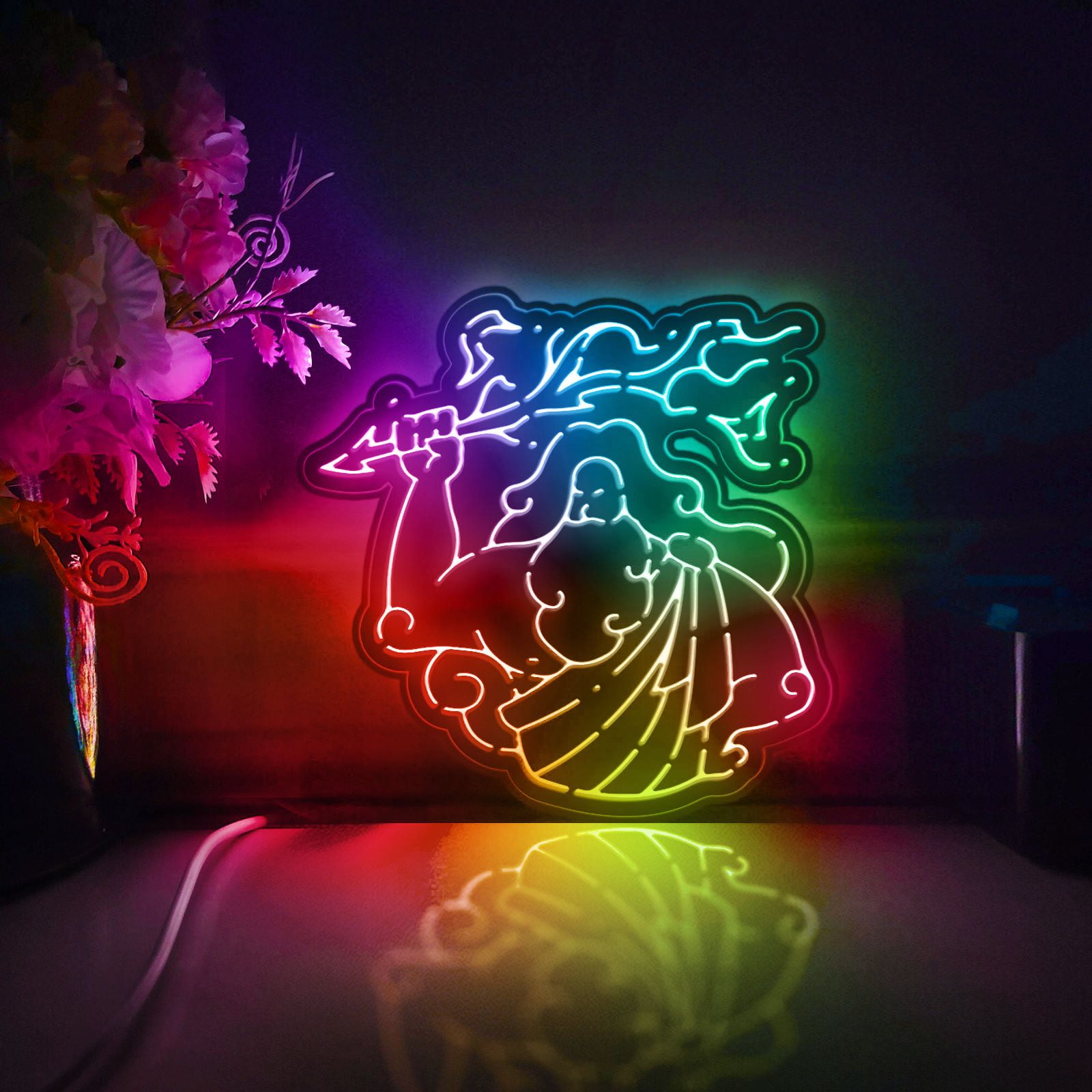 Greek God Zeus Led Light Box, Dimmable Neon-Like Light Signs USB Power ...