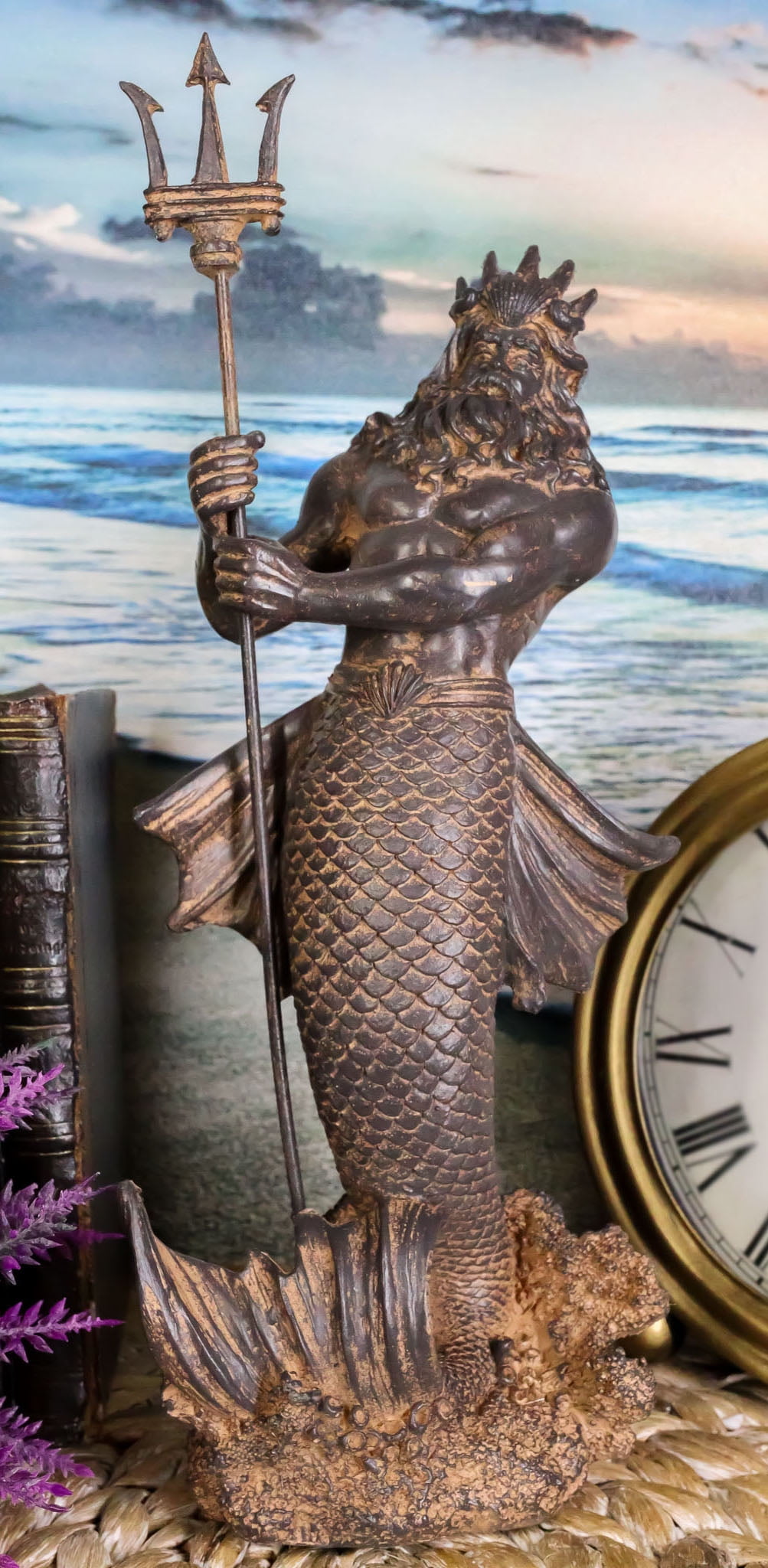 Greek God of The Seas Tremors Merman Poseidon With Trident Statue ...