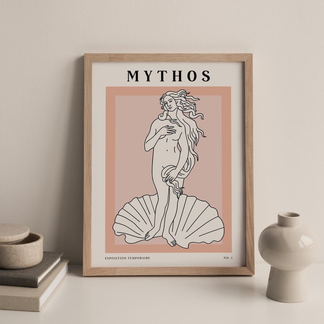 Greek Goddess Art Print, Mythos Line Drawing Poster, Feminine Mythology ...