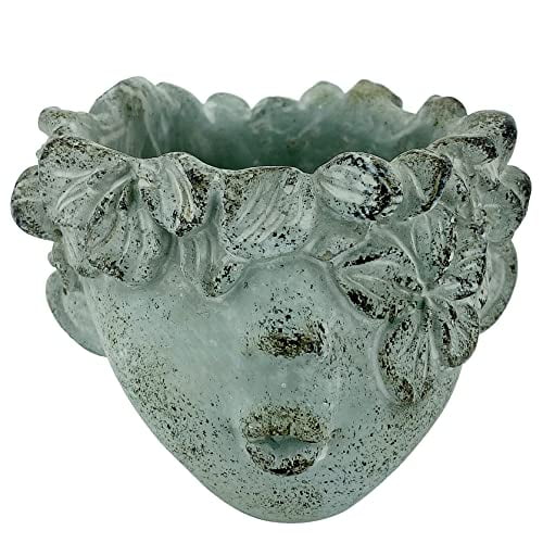 Greek Goddess Planter - Cement Roman Lady Head Succulant Flower Pot ...