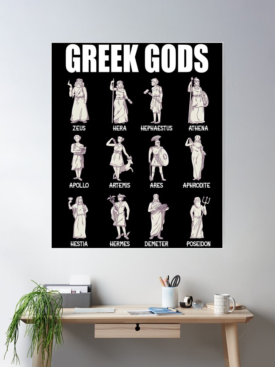 Greek Gods And Goddesses Ancient Greek Mythology Greece Poster Wall Art ...