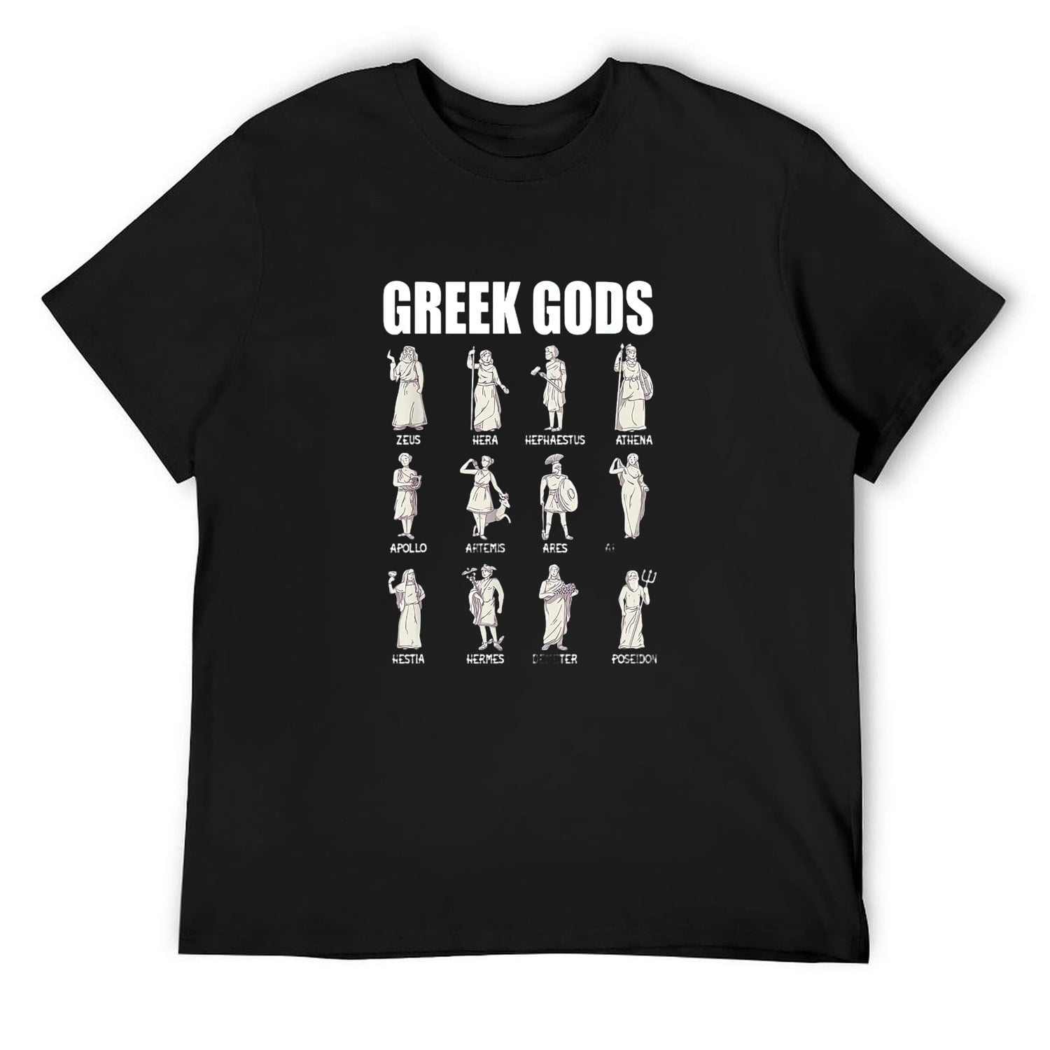 Greek Gods and Goddesses Ancient Greek Mythology Greece T-Shirt Black X ...
