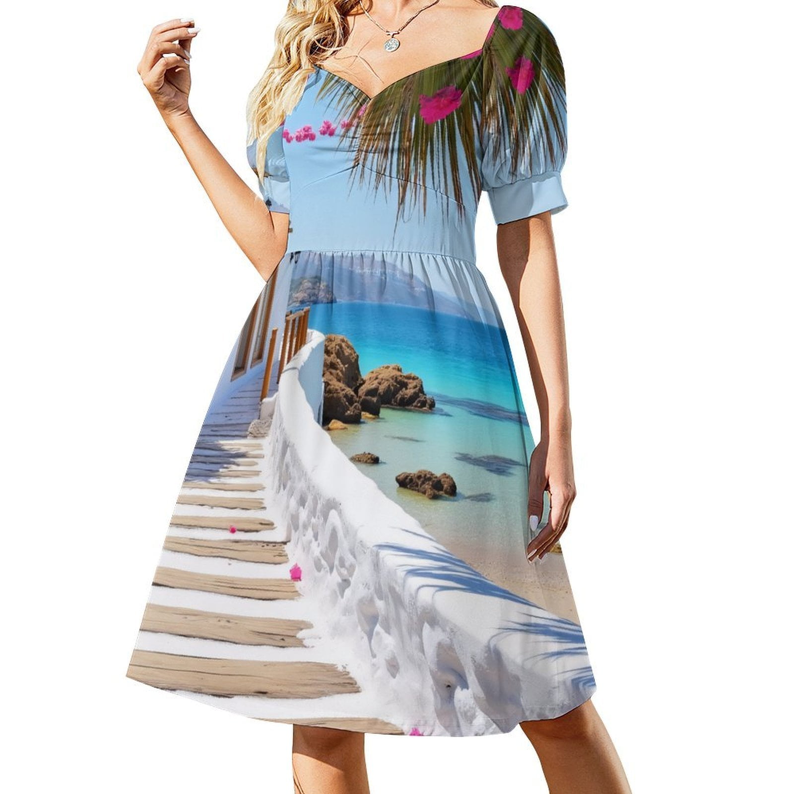 Greek Island Pathway Summer Women's Dress 2025 Elegant Dresses Plus ...