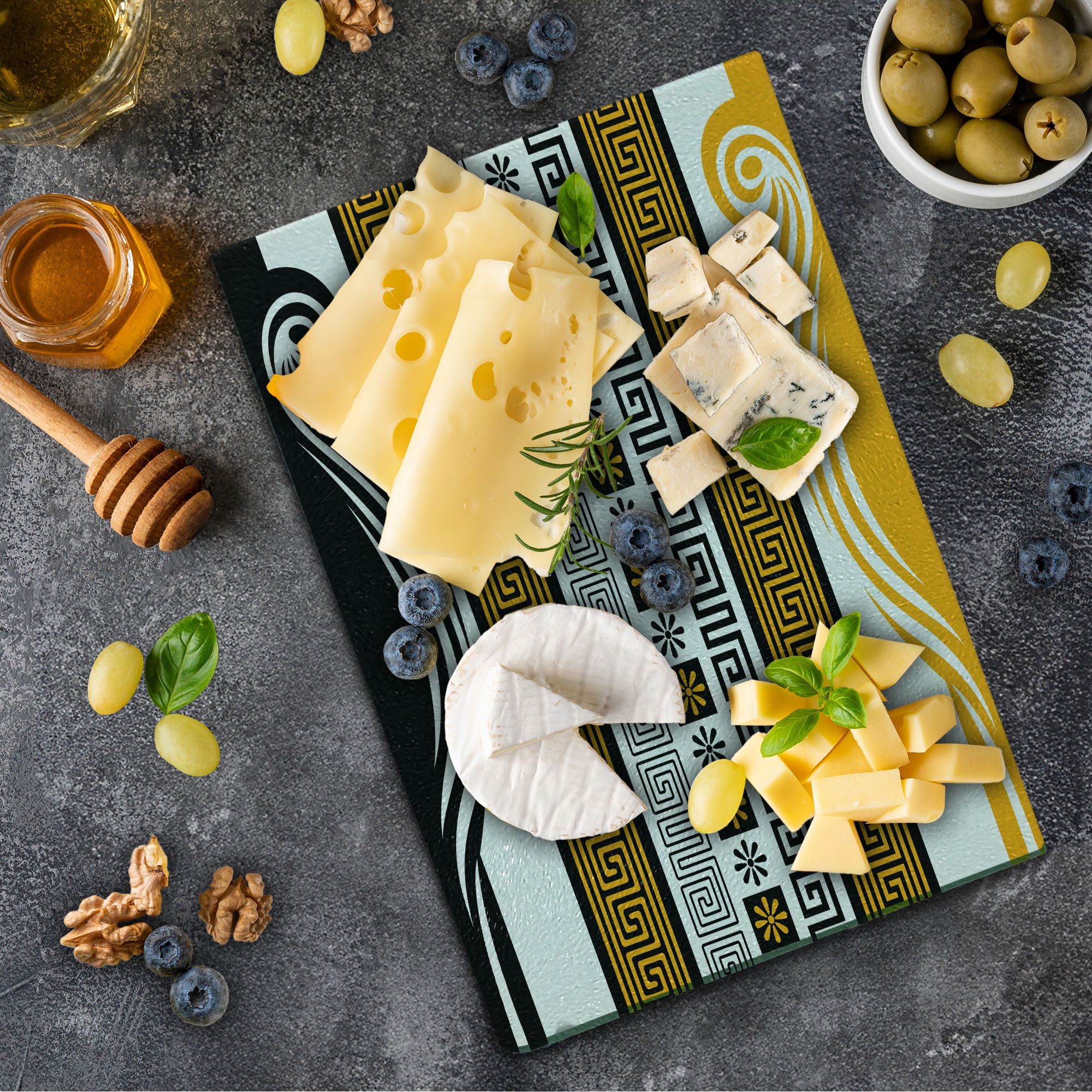Greek Key Cutting Board, NeoClassical Borders Composition Meander ...