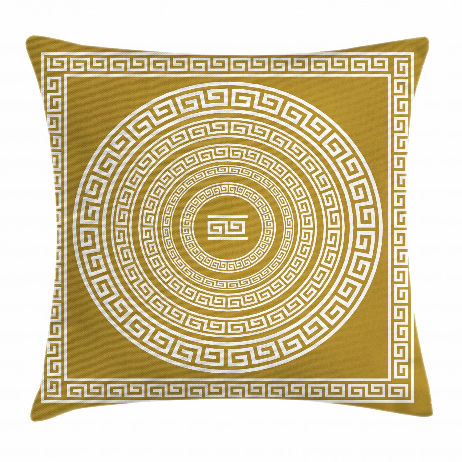 Greek Key Throw Pillow Cushion Cover, Frieze with Vintage Ornament ...