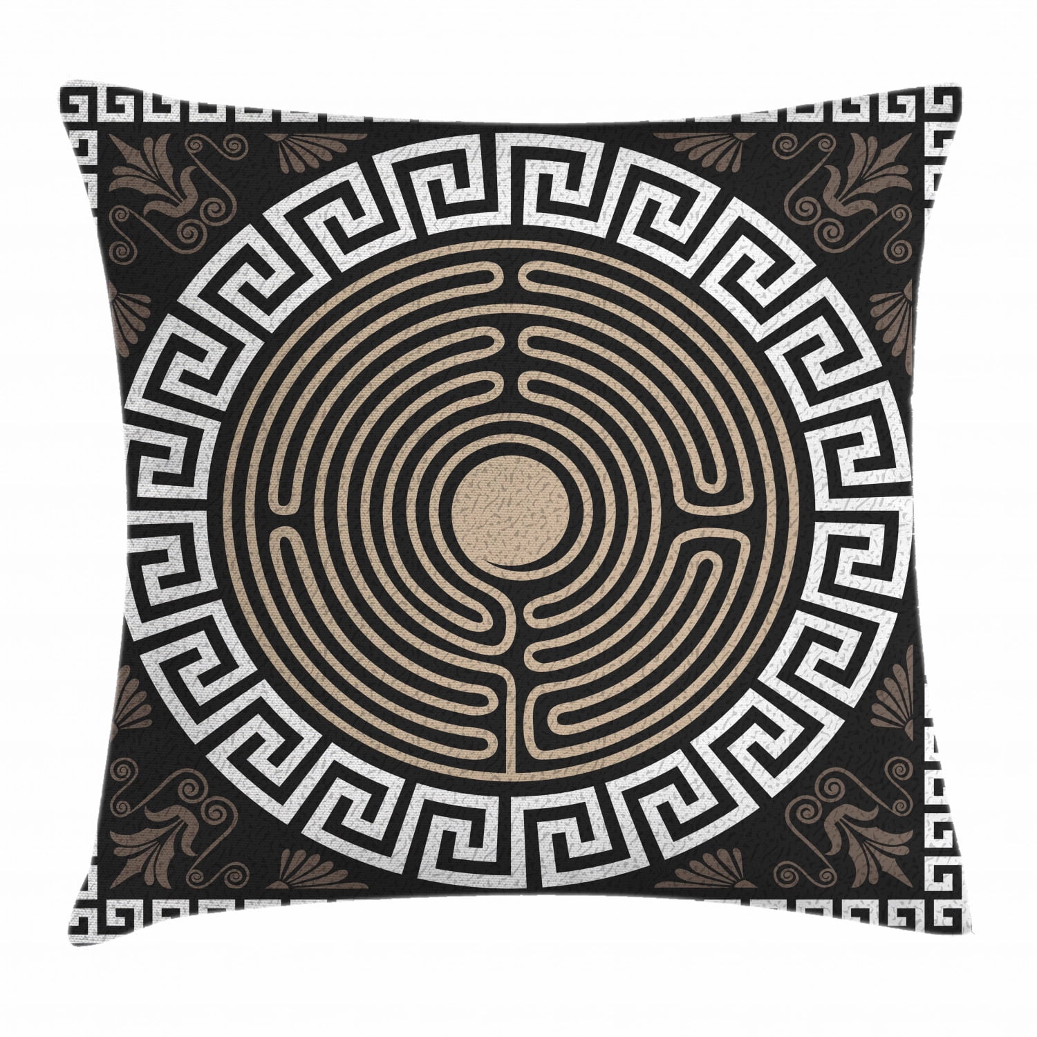 Greek Key Throw Pillow Cushion Cover, Grecian Fret and Wave Pattern on ...