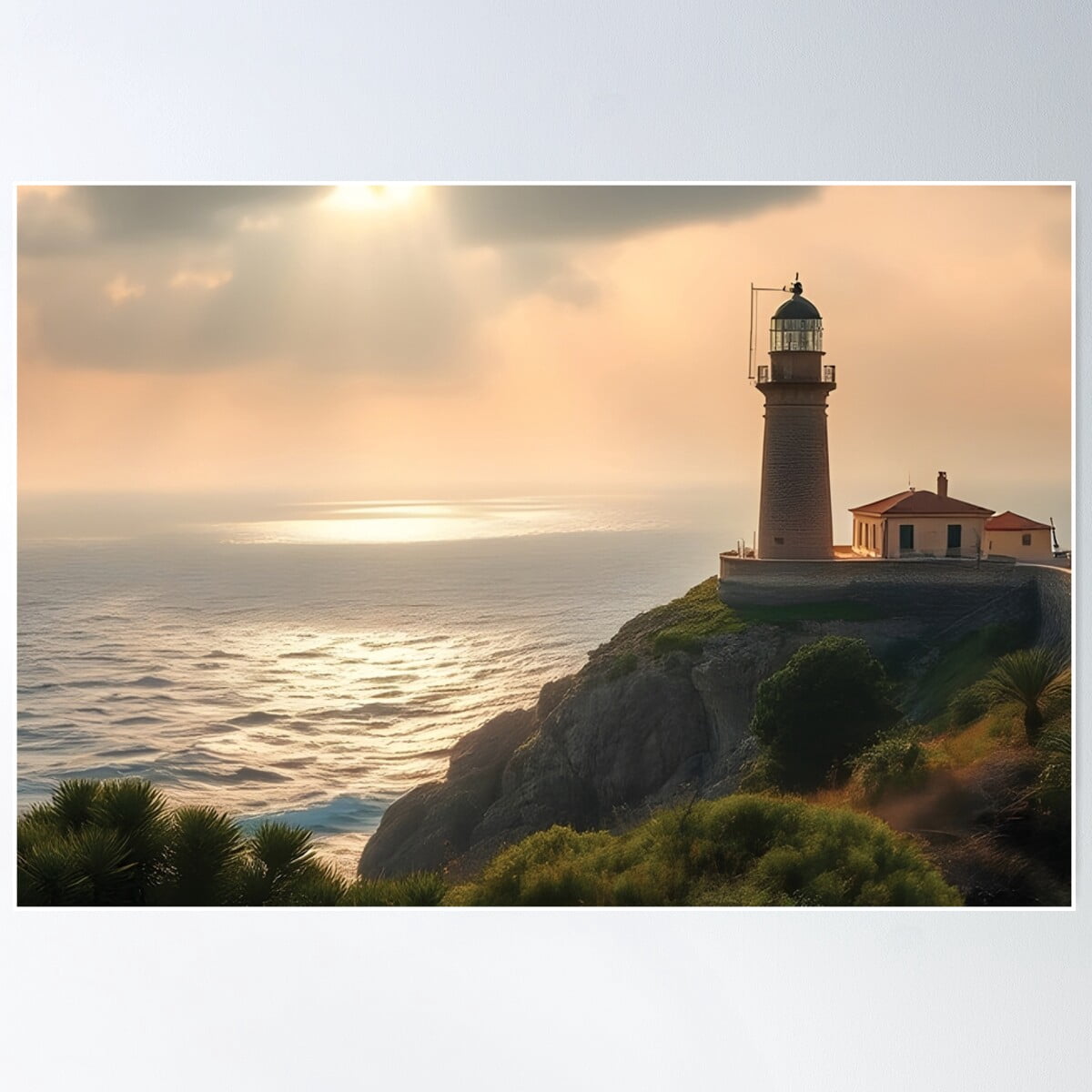 Greek Lighthouse 7 Poster Wall Art, Modern Wall Decor For Living Room ...