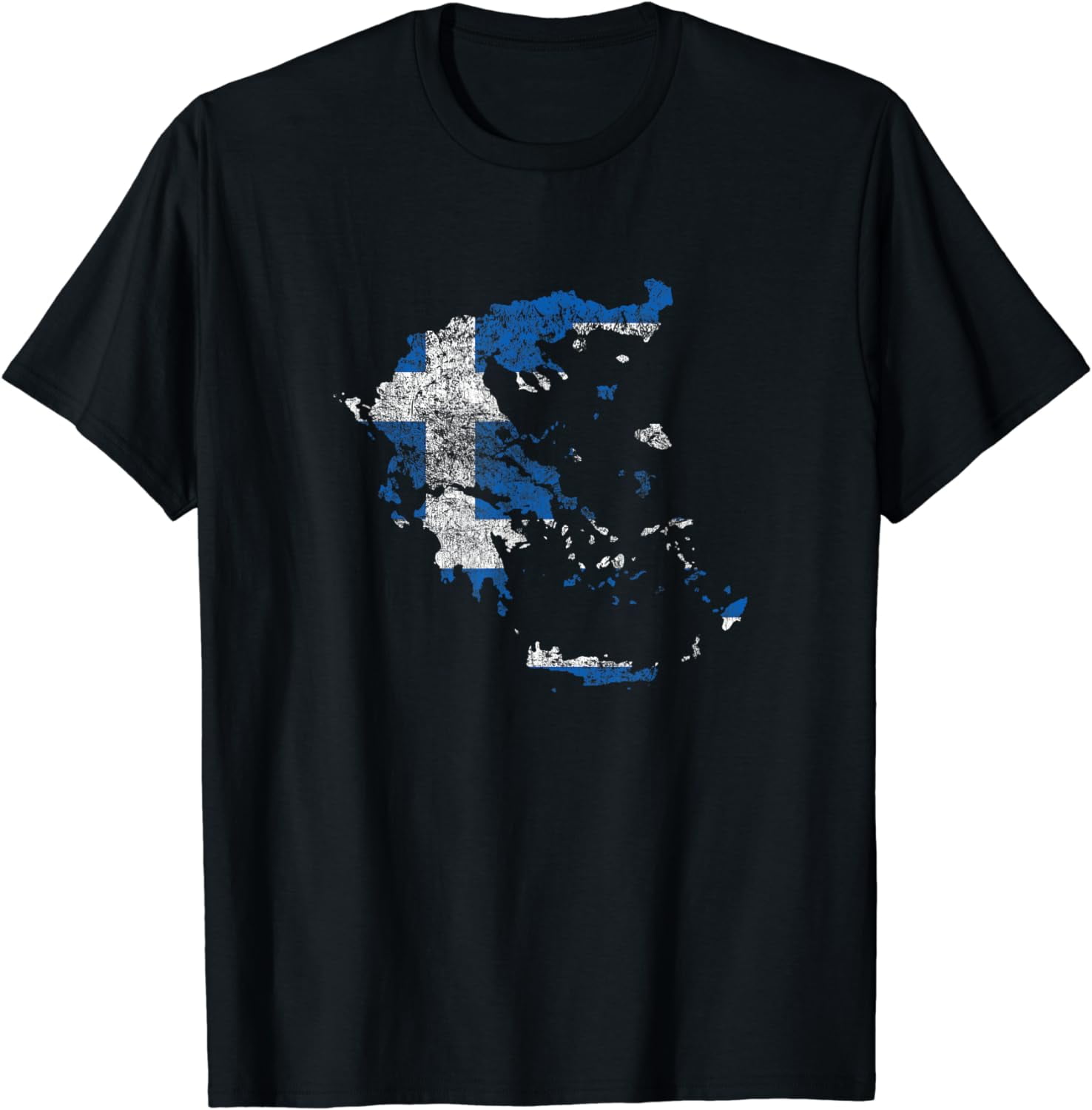 Greek Map and Flag Souvenir - Distressed Greece T-Shirt - Walmart.com