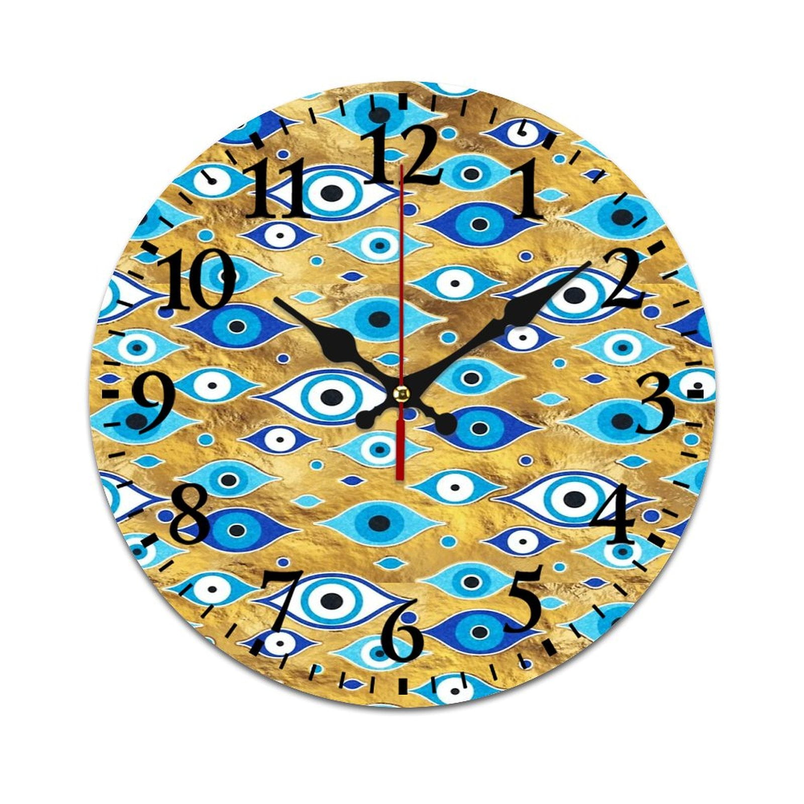 Greek Mati Mataki - Matiasma Evil Eye Pattern Wall Clock Modern Design ...