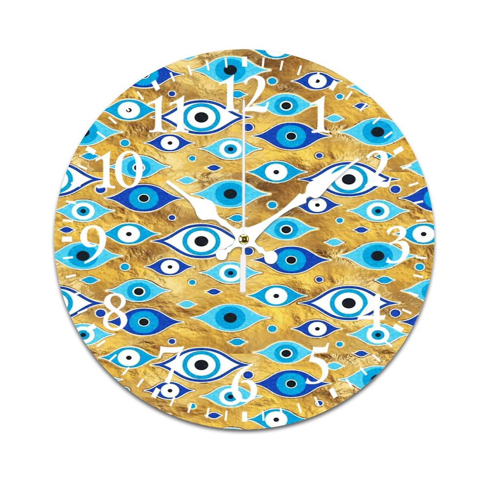 Greek Mati Mataki - Matiasma Evil Eye Pattern Wall Clock Modern Design ...