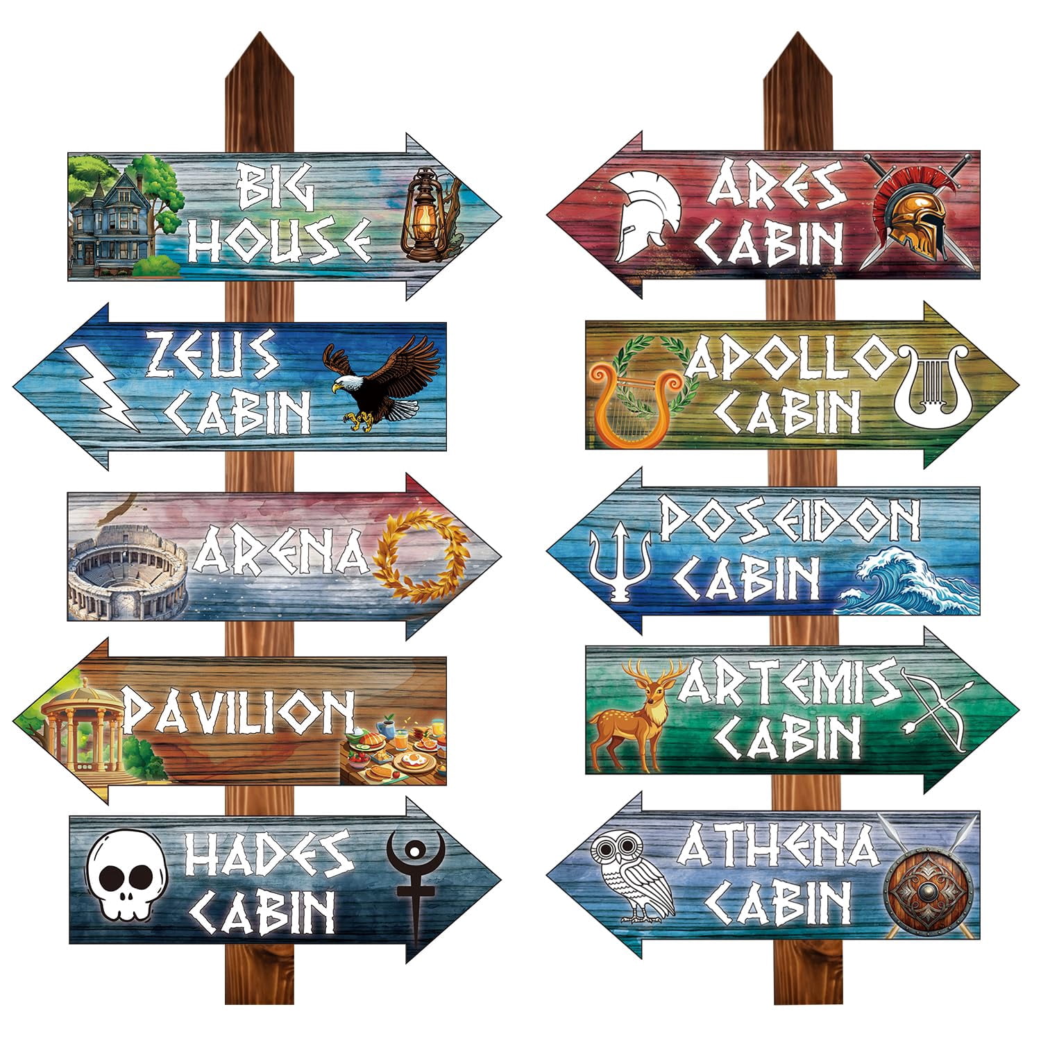 Greek Mythology Arrow Signs, 20pcs Greek ATT1Gods Cabin Arrow Signs ...
