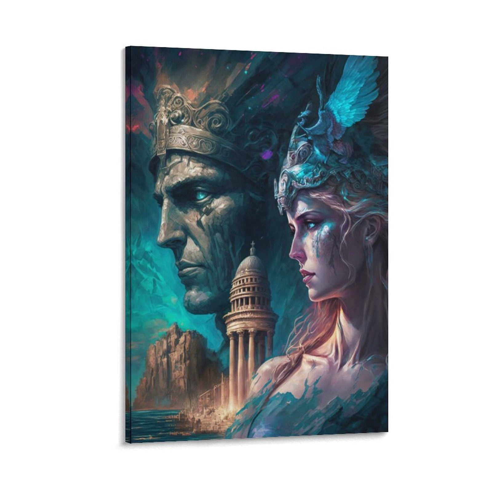 Greek Mythology Athena And Poseidon Poster Posters Wall Art Painting ...