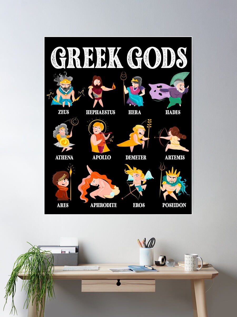 Greek Mythology Gods - Ancient Gods Of Greece Poster Wall Art, Modern ...