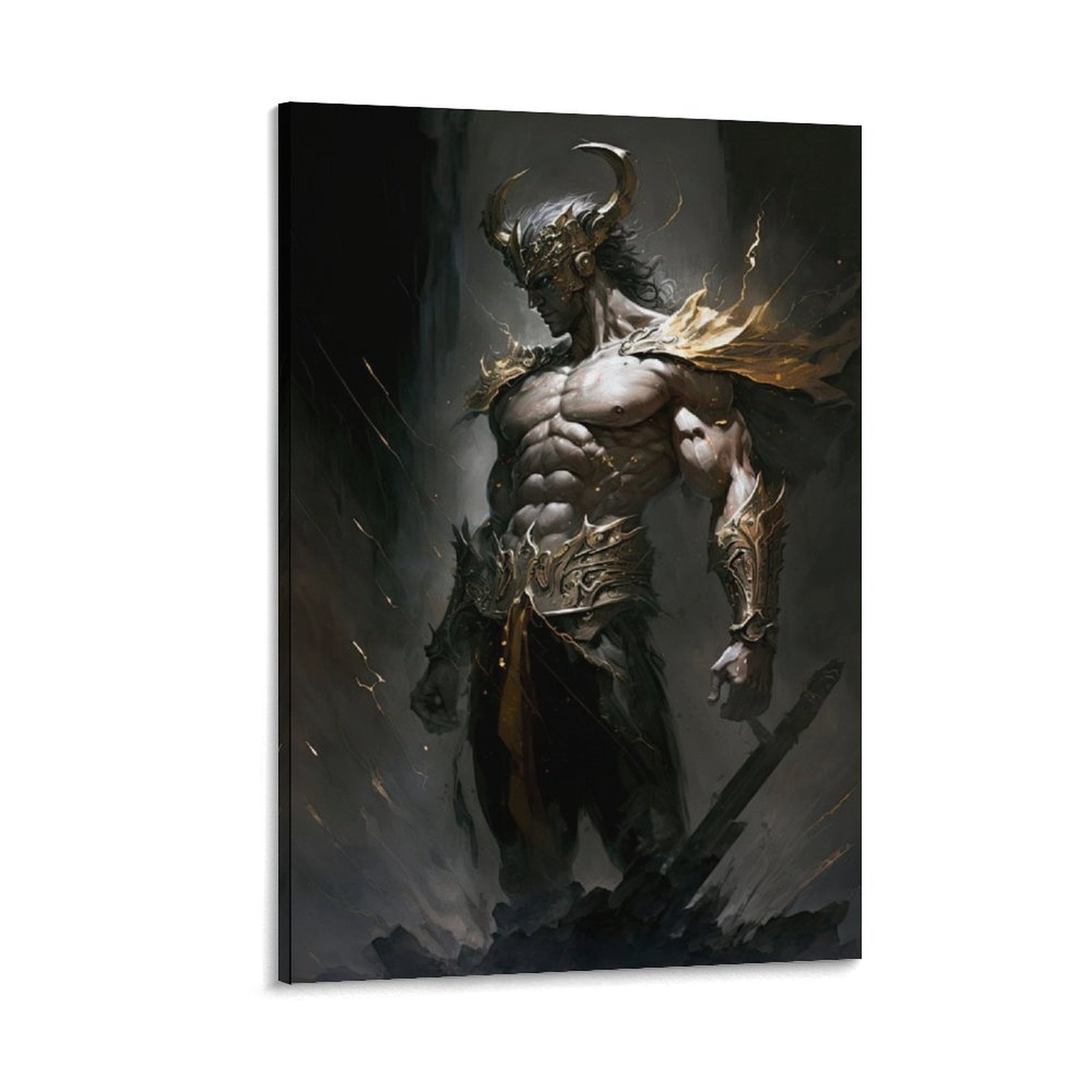 Greek Mythology Gods Poster Warrior 1 Painting On Canvas Wall Art ...
