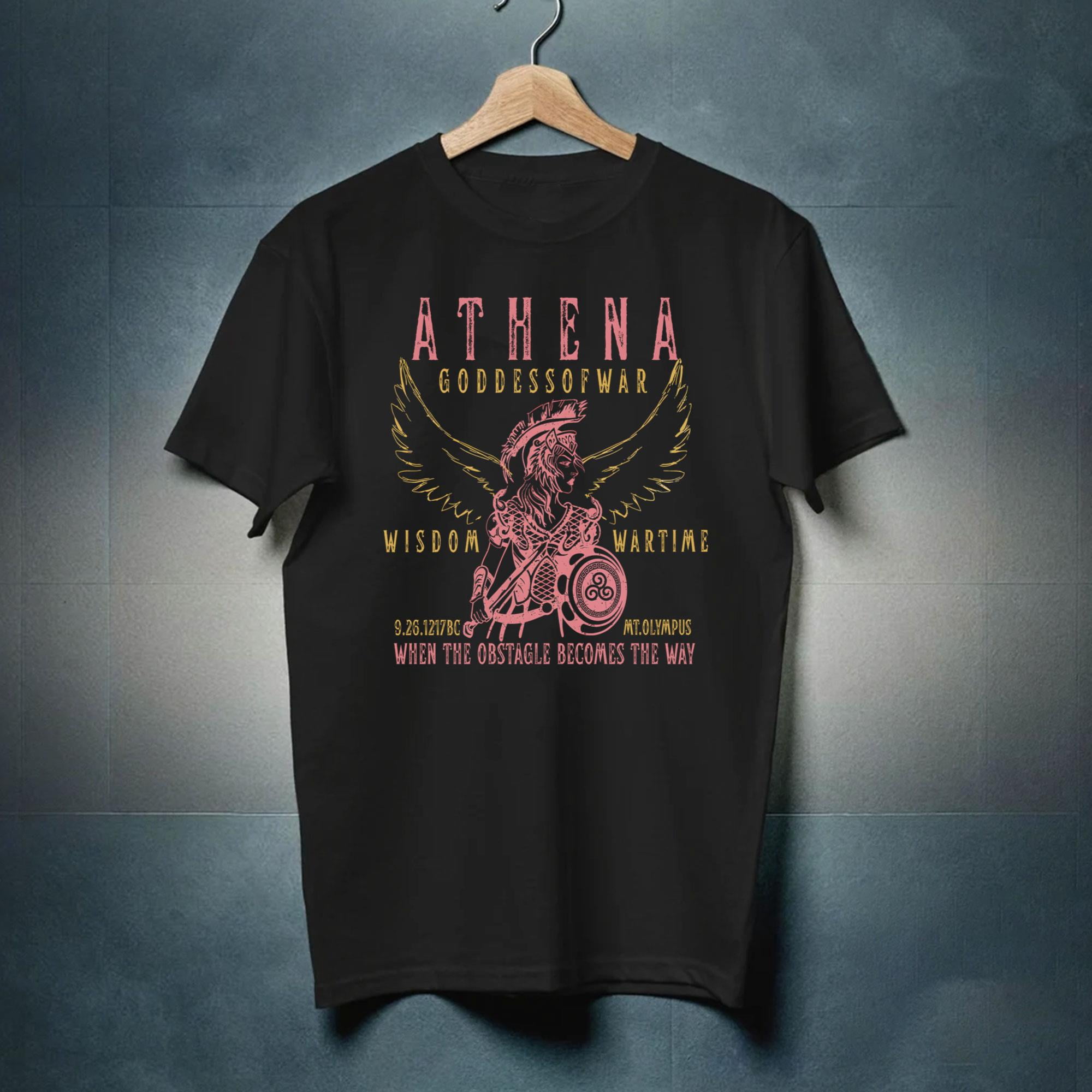 Greek Mythology Inspired Band Style Tee, Athena Goddess of War Theme ...