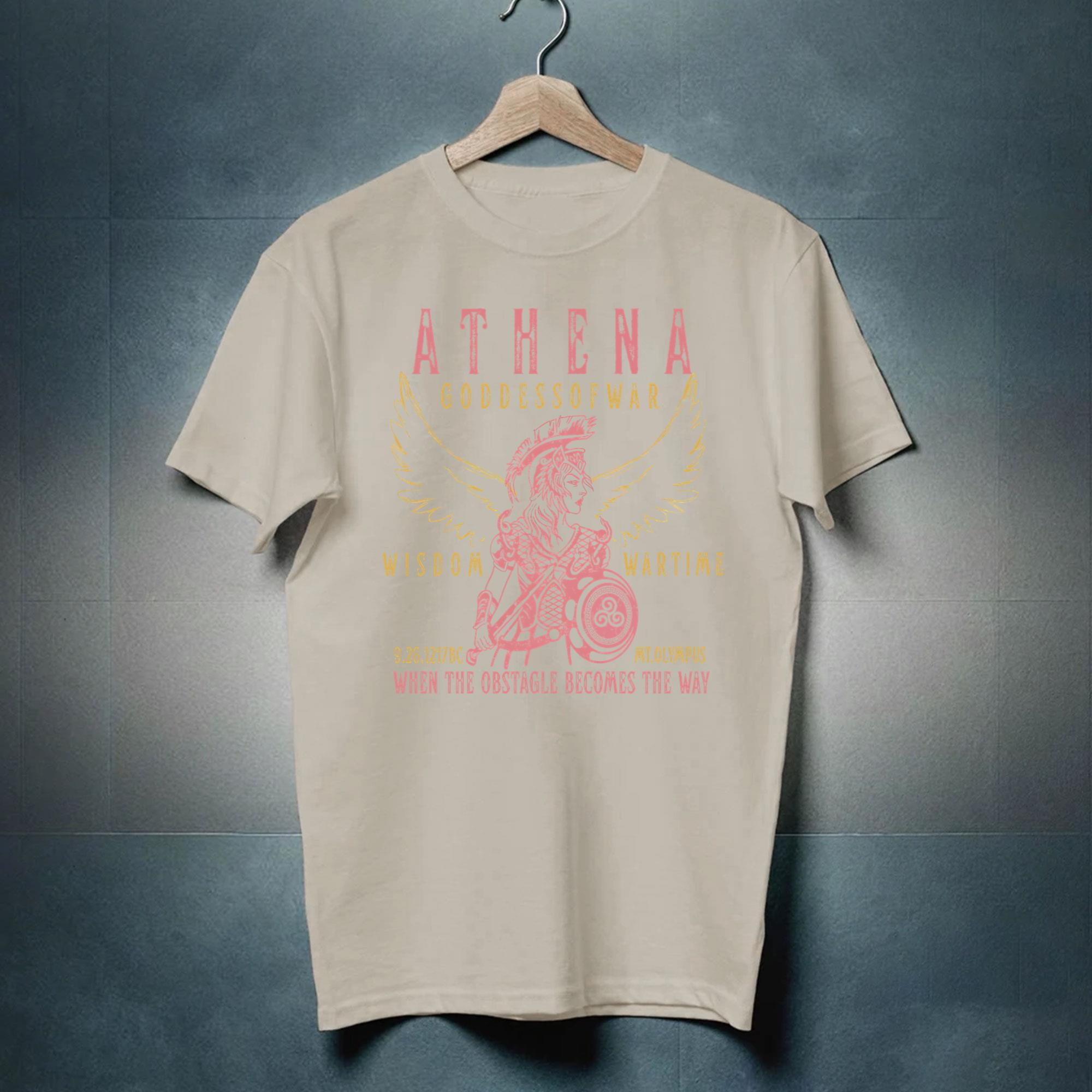 Greek Mythology Inspired Band Style Tee, Athena Goddess of War Theme ...