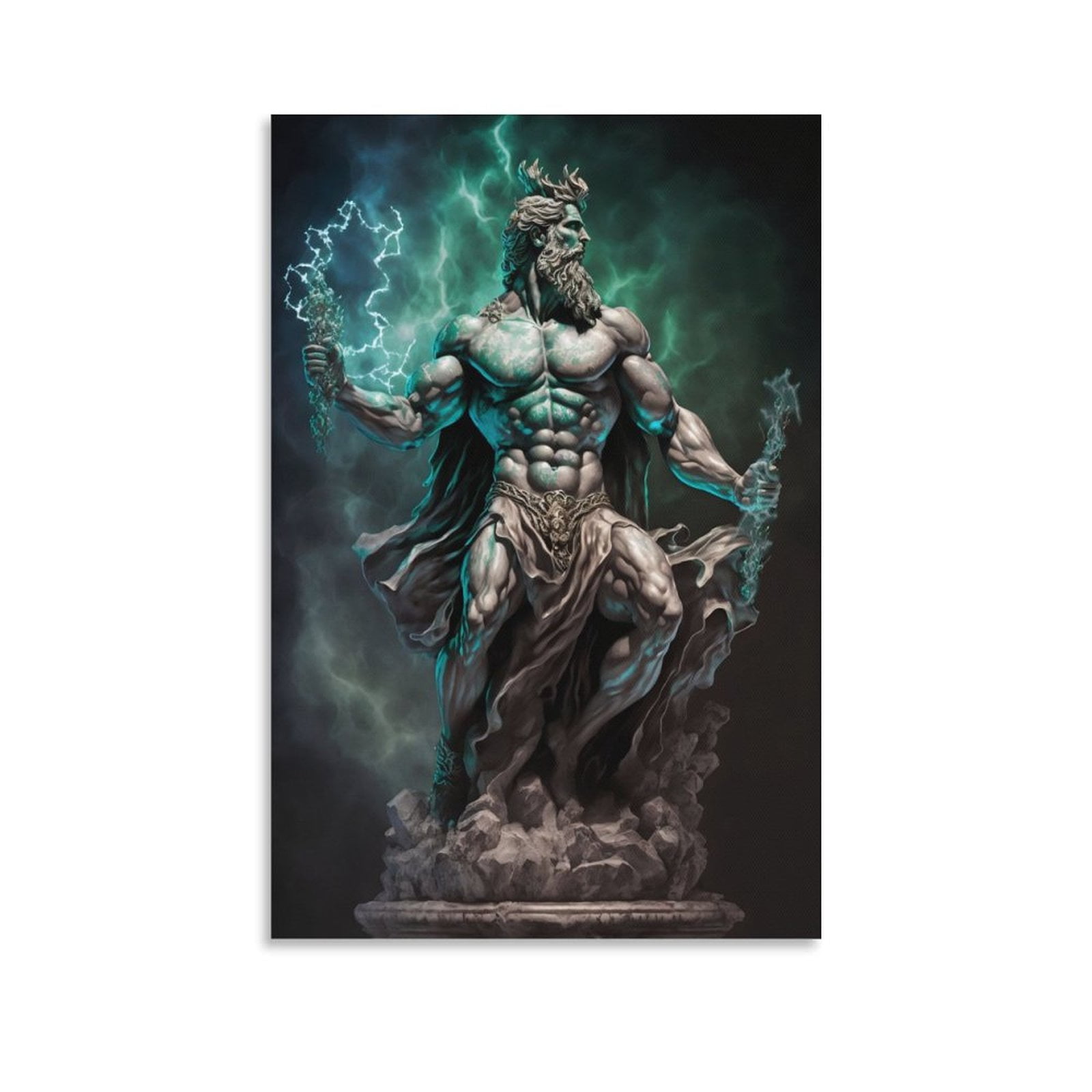 Greek Mythology Mighty Zeus Poster Print Photo Art Painting Canvas ...