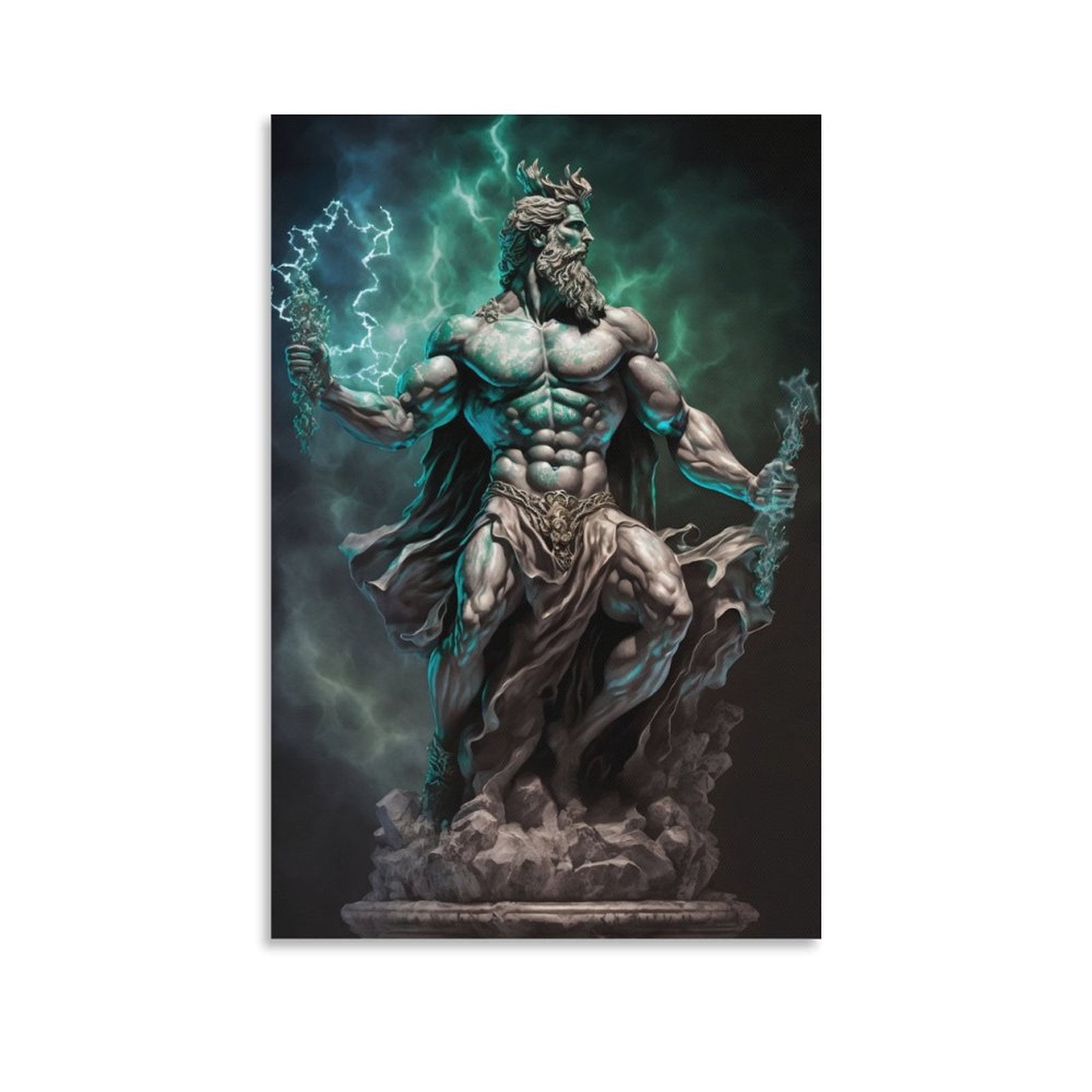 Greek Mythology Mighty Zeus Poster Wall Art Poster Scroll Canvas ...