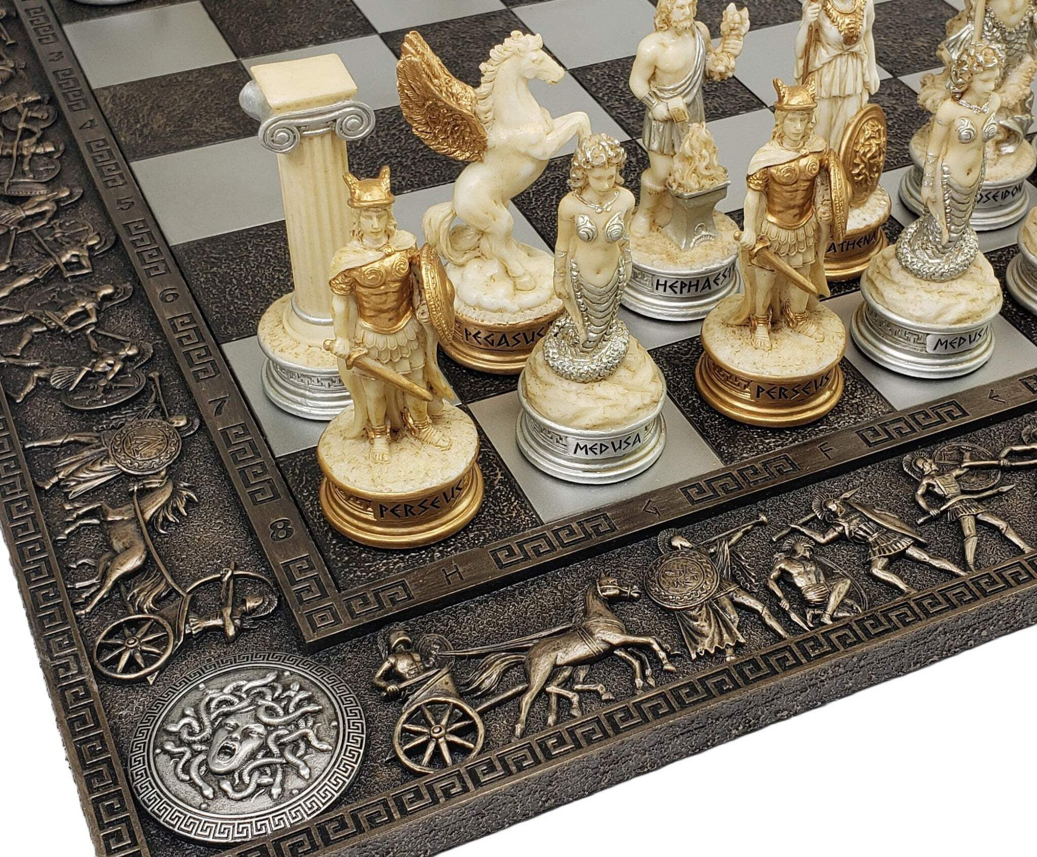 Walmart Greek Mythology Olympus Gods Chess Set, Unique Knights Chessmen ...
