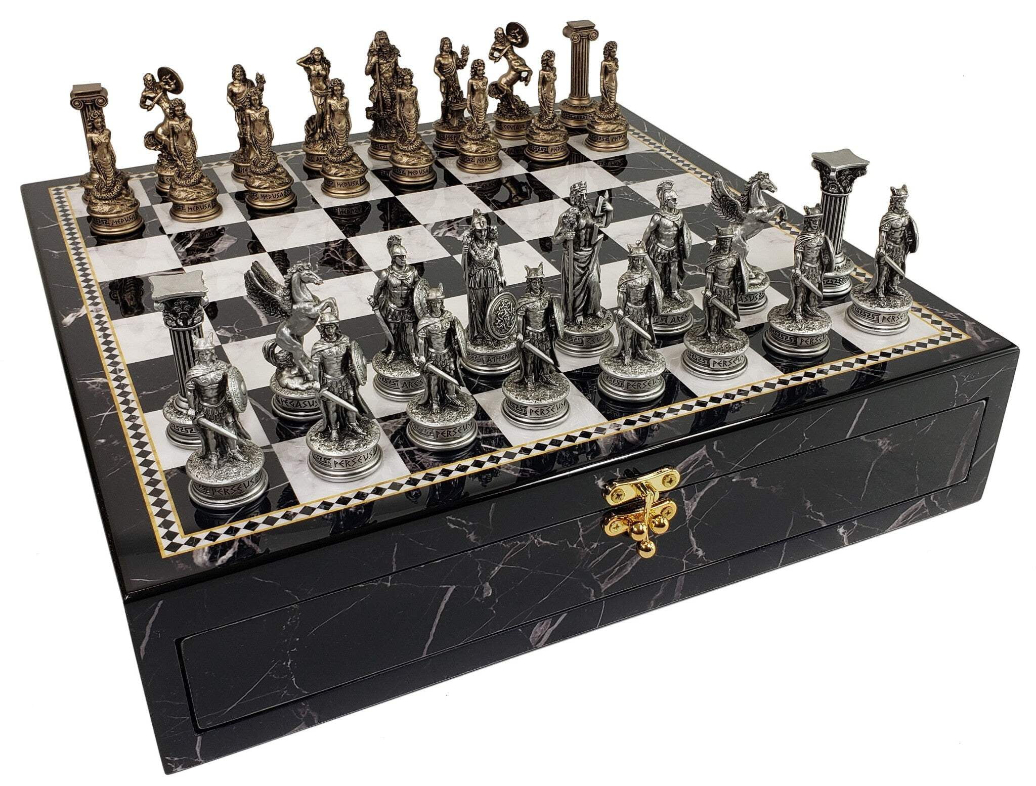 Unique Greek Mythology Olympus Gods Chess Set with Wood Board and ...