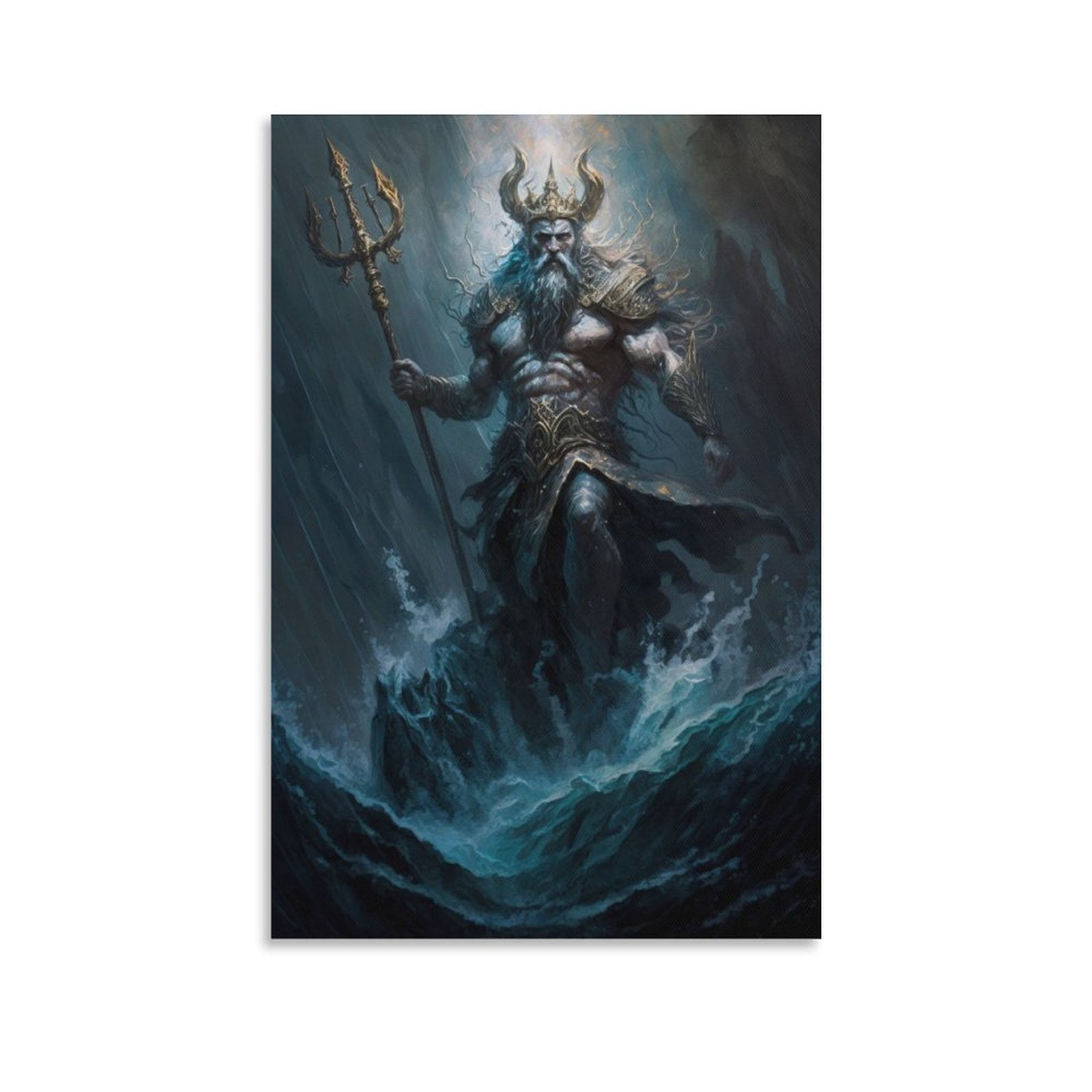 Greek Mythology Poseidon Posters Posters Wall Art Painting Canvas Gift ...