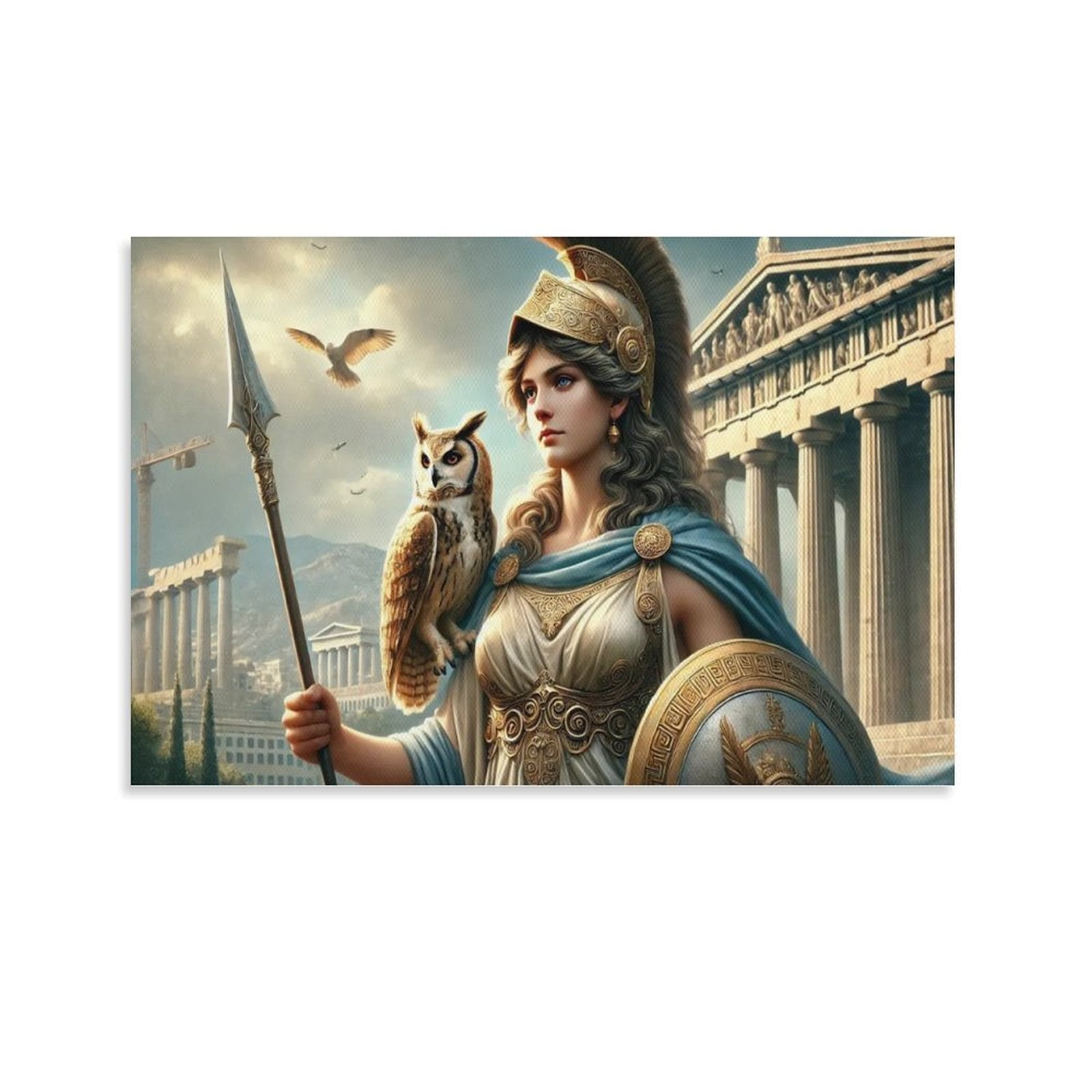 Greek Mythology Poster Athena - Goddess of Wisdom Gifts Canvas Painting ...