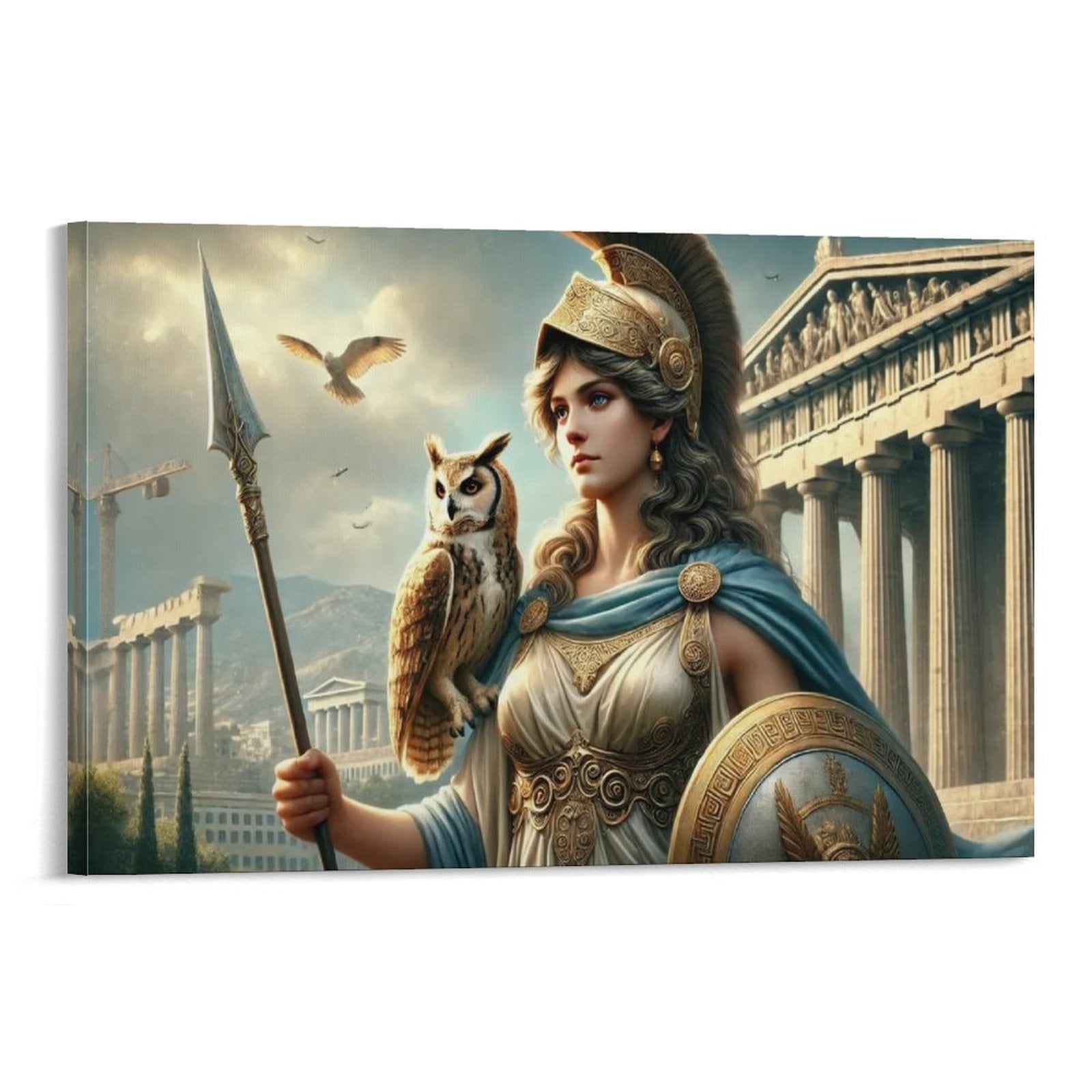 Greek Mythology Poster Athena - Goddess of Wisdom Gifts Canvas Painting ...