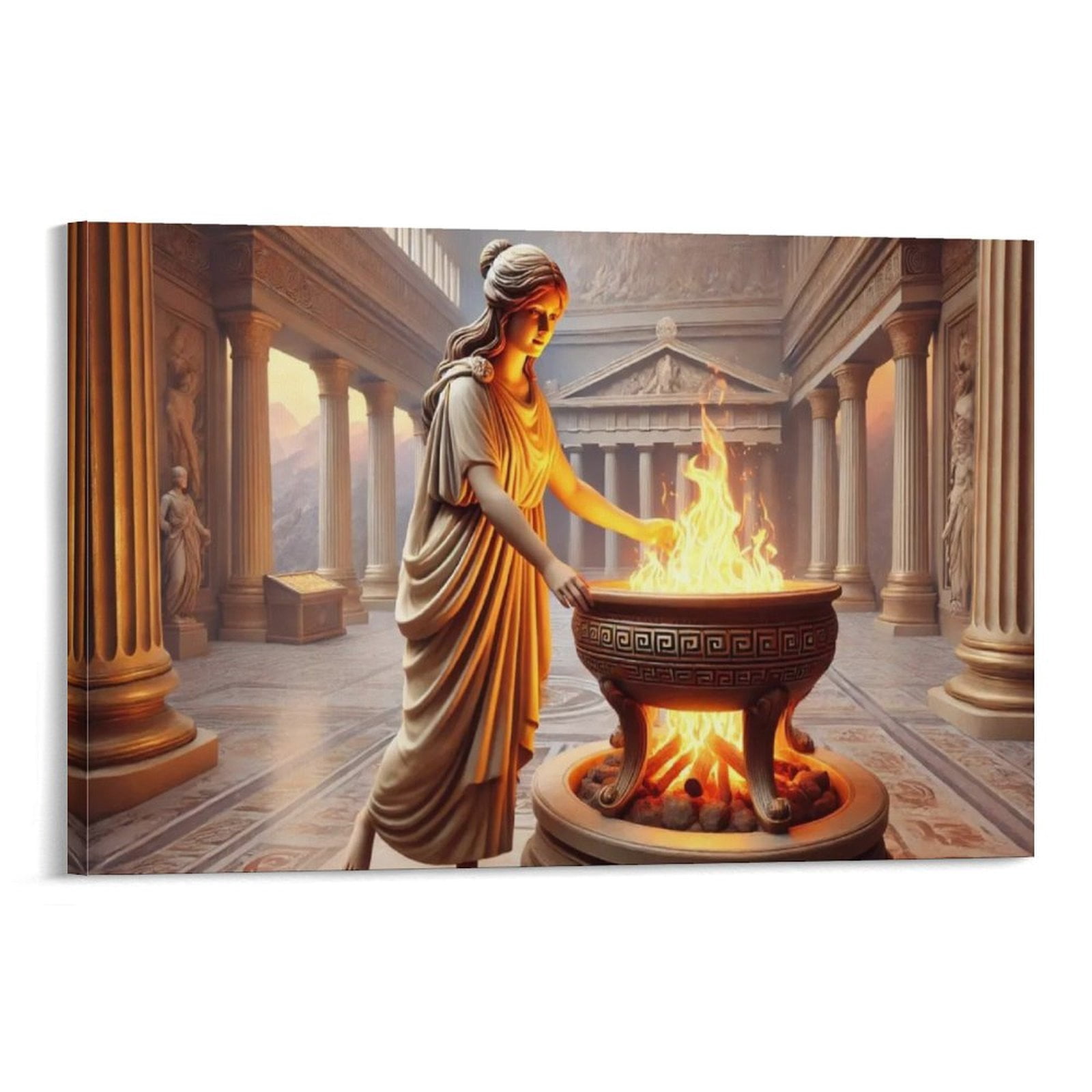 Greek Mythology Poster Hestia - Goddess of Hearth Canvas Wall Art ...