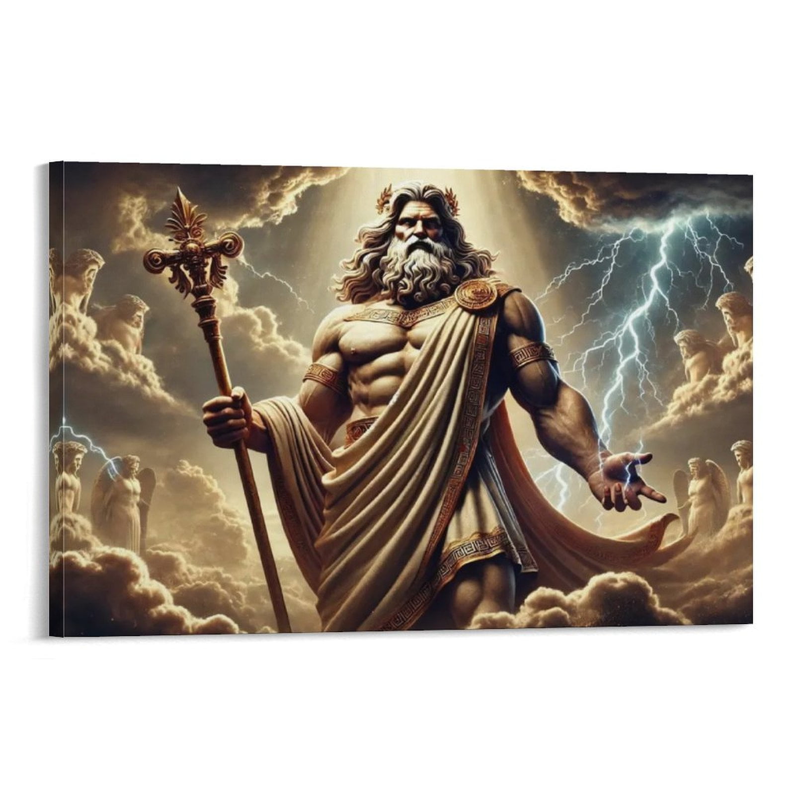Greek Mythology Poster Zeus - King of The Gods Canvas Wall Art Poster ...