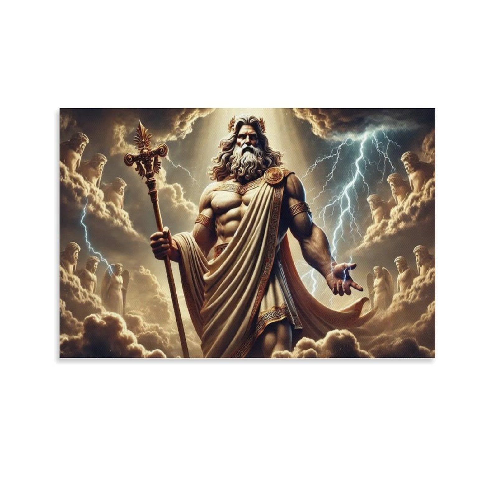 Greek Mythology Poster Zeus - King of The Gods Gifts Canvas Painting ...