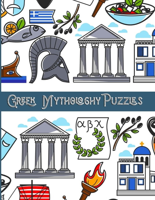 Greek Mythology Puzzles: Large Print Word Search and Complex Mazes ...