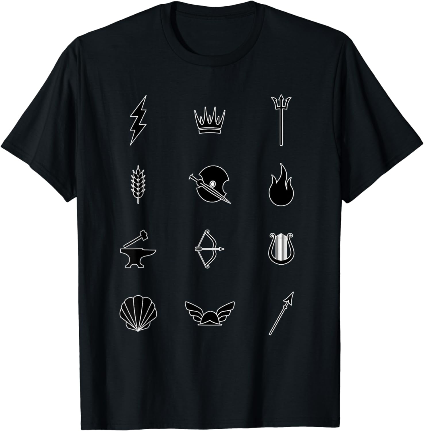 Greek Mythology: Symbols for the 12 Gods & Goddesses T-Shirt - Walmart.com