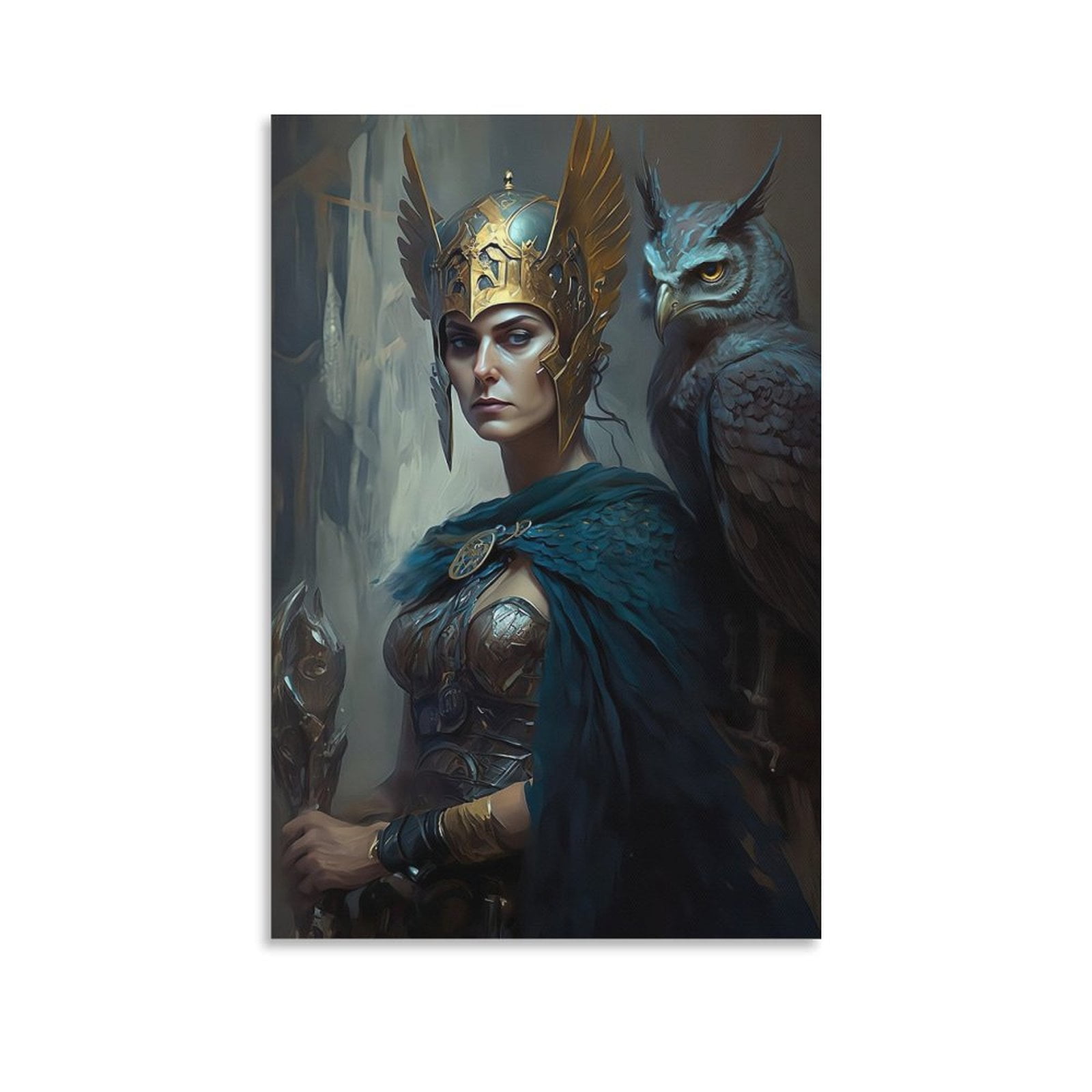 Greek Mythology Warrior Greek Goddess Athena Poster Painting On Canvas ...