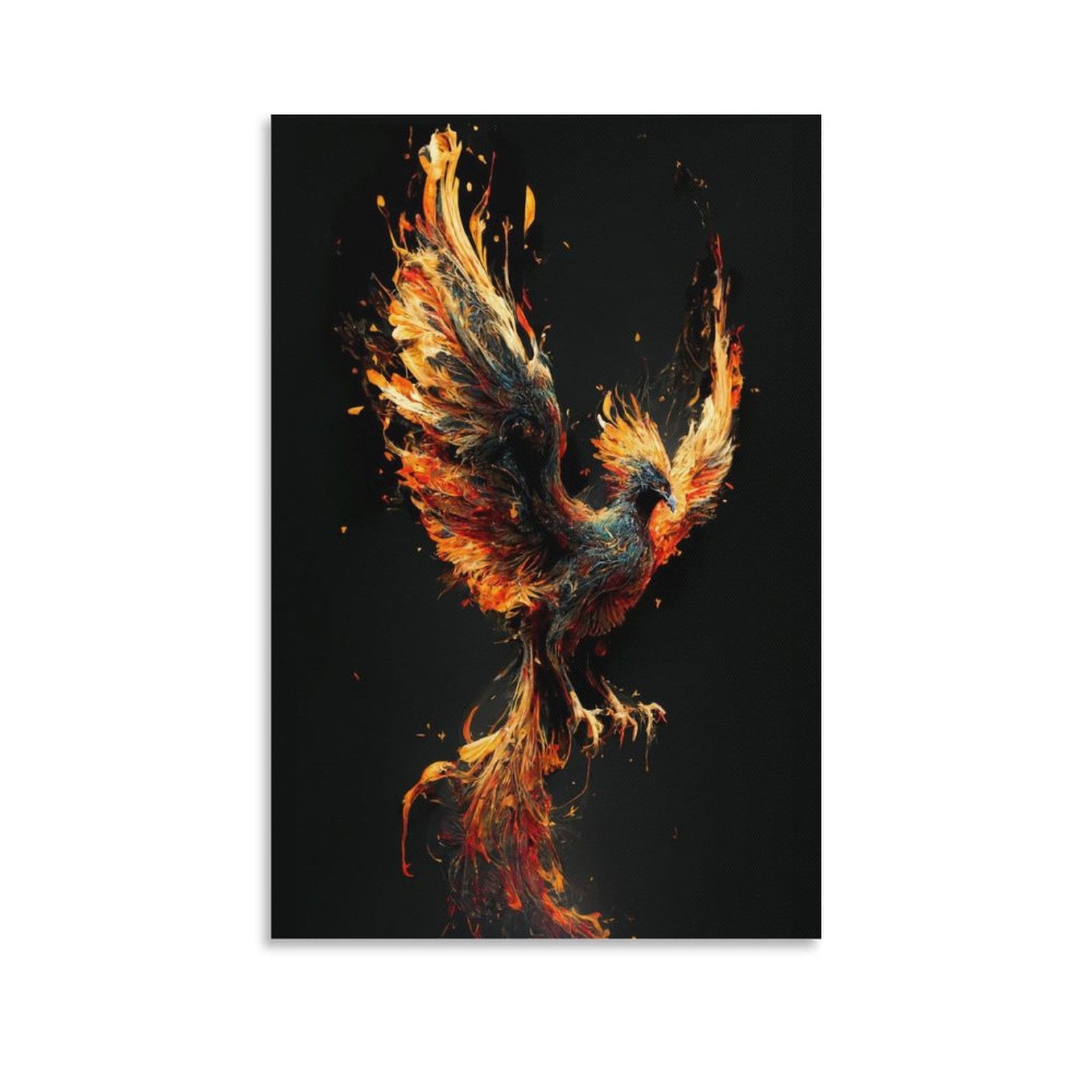 Greek Norse Mythology Phoenix Rising Painting On Canvas Wall Art Poster ...