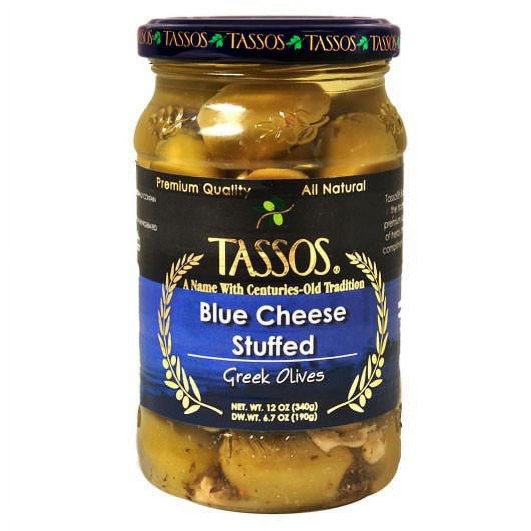 Greek Olives Stuffed with Blue Cheese (Tassos) 12 oz - Walmart.com