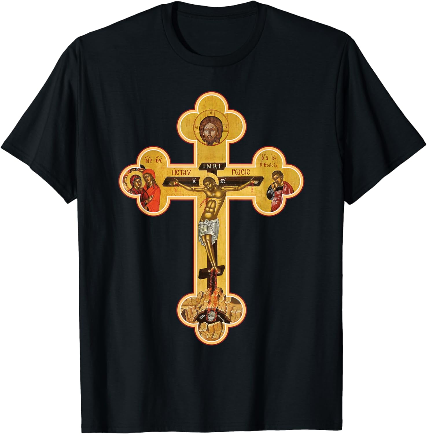 Greek Orthodo Jesus Christ Cross Icon T-Shirt - Walmart.com