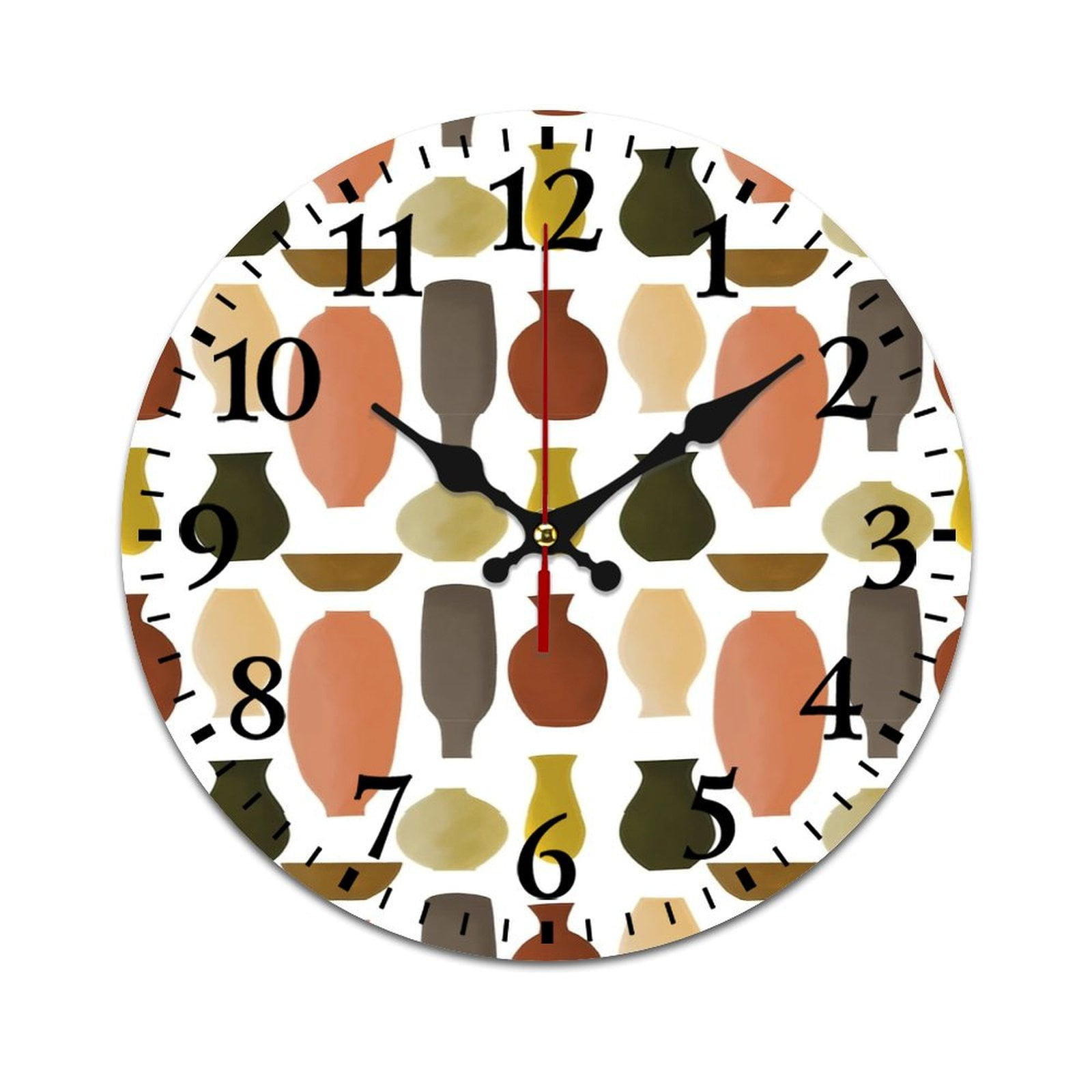 Greek Pots Tile Wall Clock Modern Design Clocks Wall Hanging Home ...