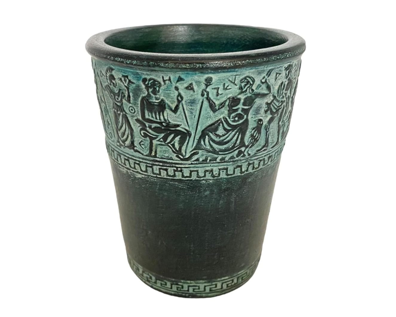 Greek Pottery glass 11cm,Releif terracotta,Shows Ancient Greek Olympian Gods - Walmart.com